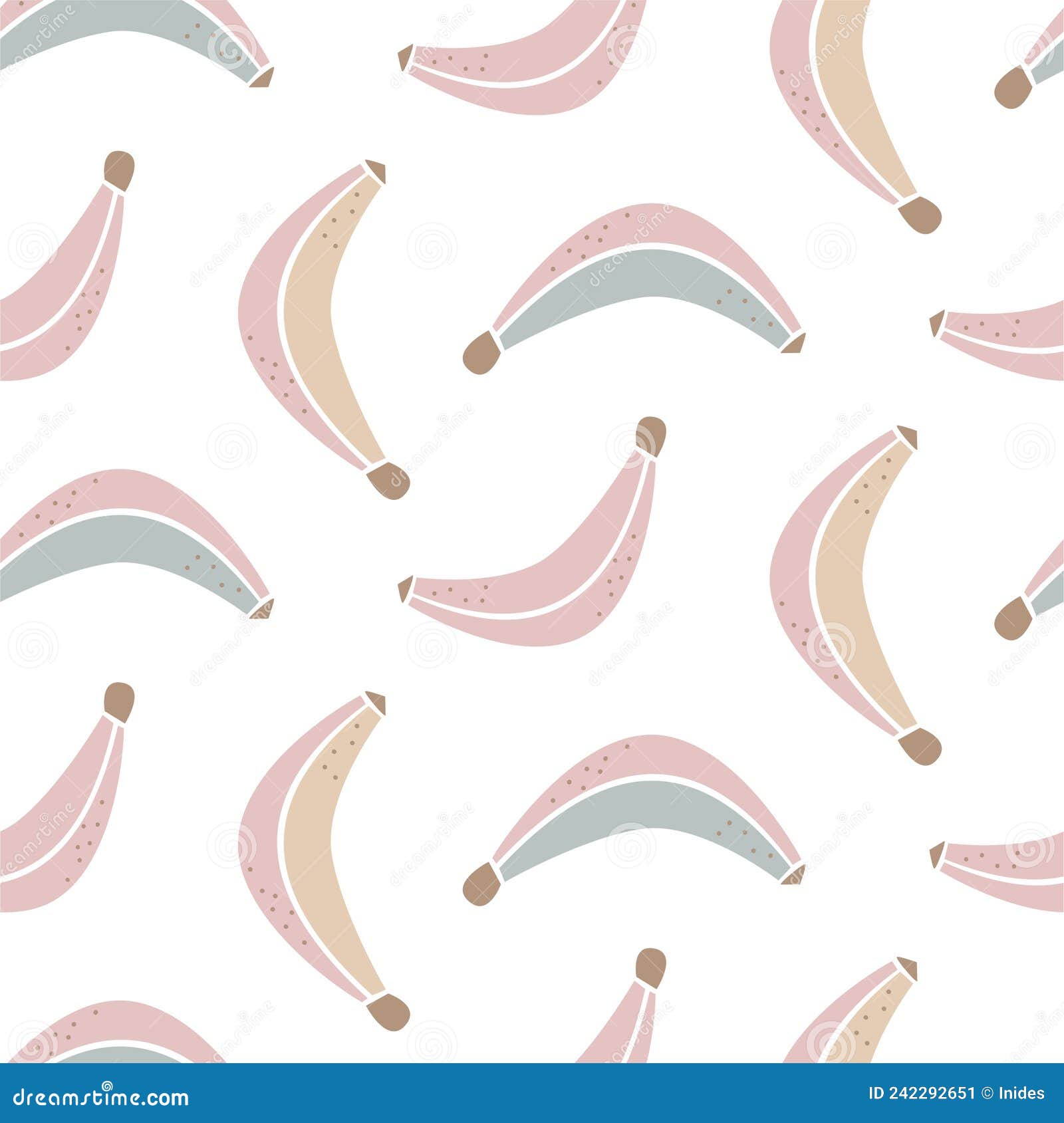 Banana Abstract Pastel Seamless Pattern. Vector Fruit Fabric Print ...