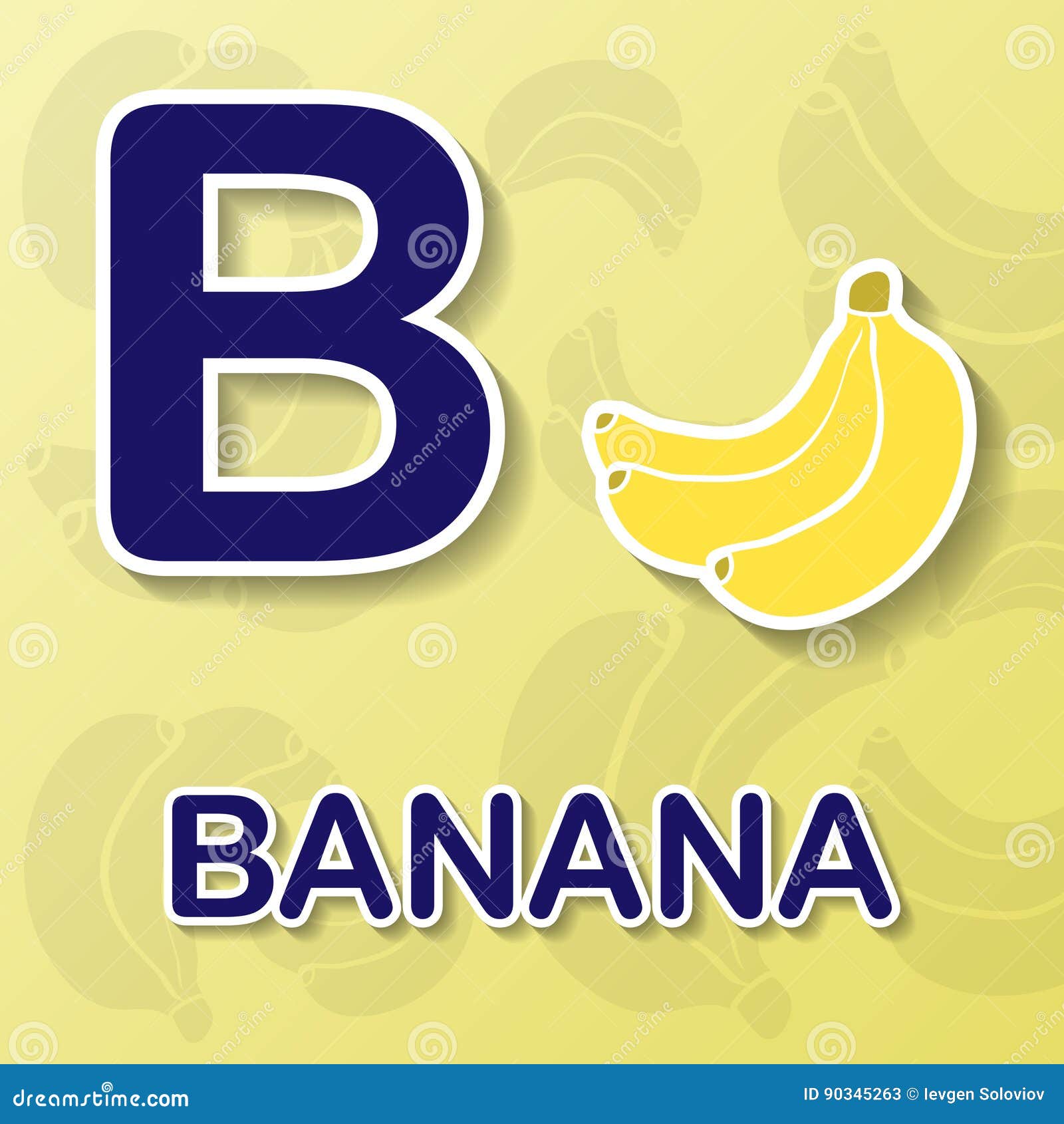 Banana alphabet background stock vector. Illustration of baby - 90345263