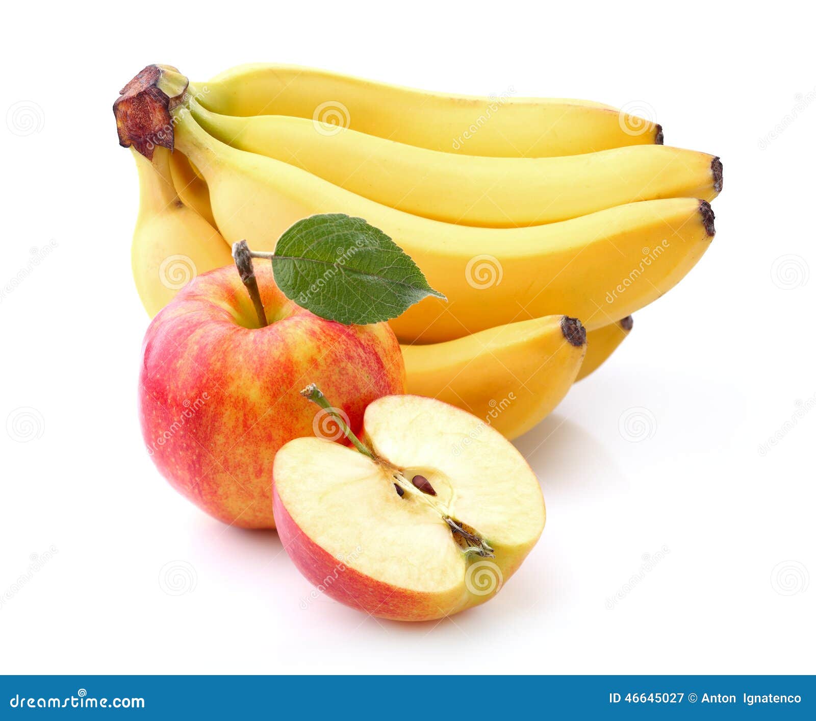 Banana with apple stock image. Image of food, stem, slice - 46645027
