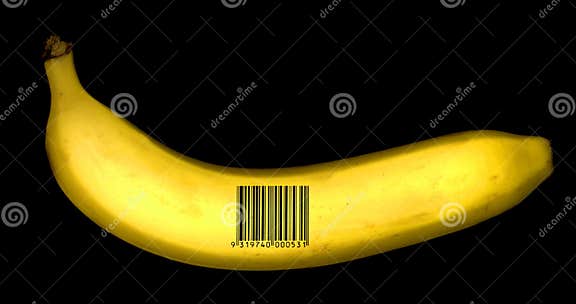 Banana with barcode stock image. Image of alone, cipher - 13633673