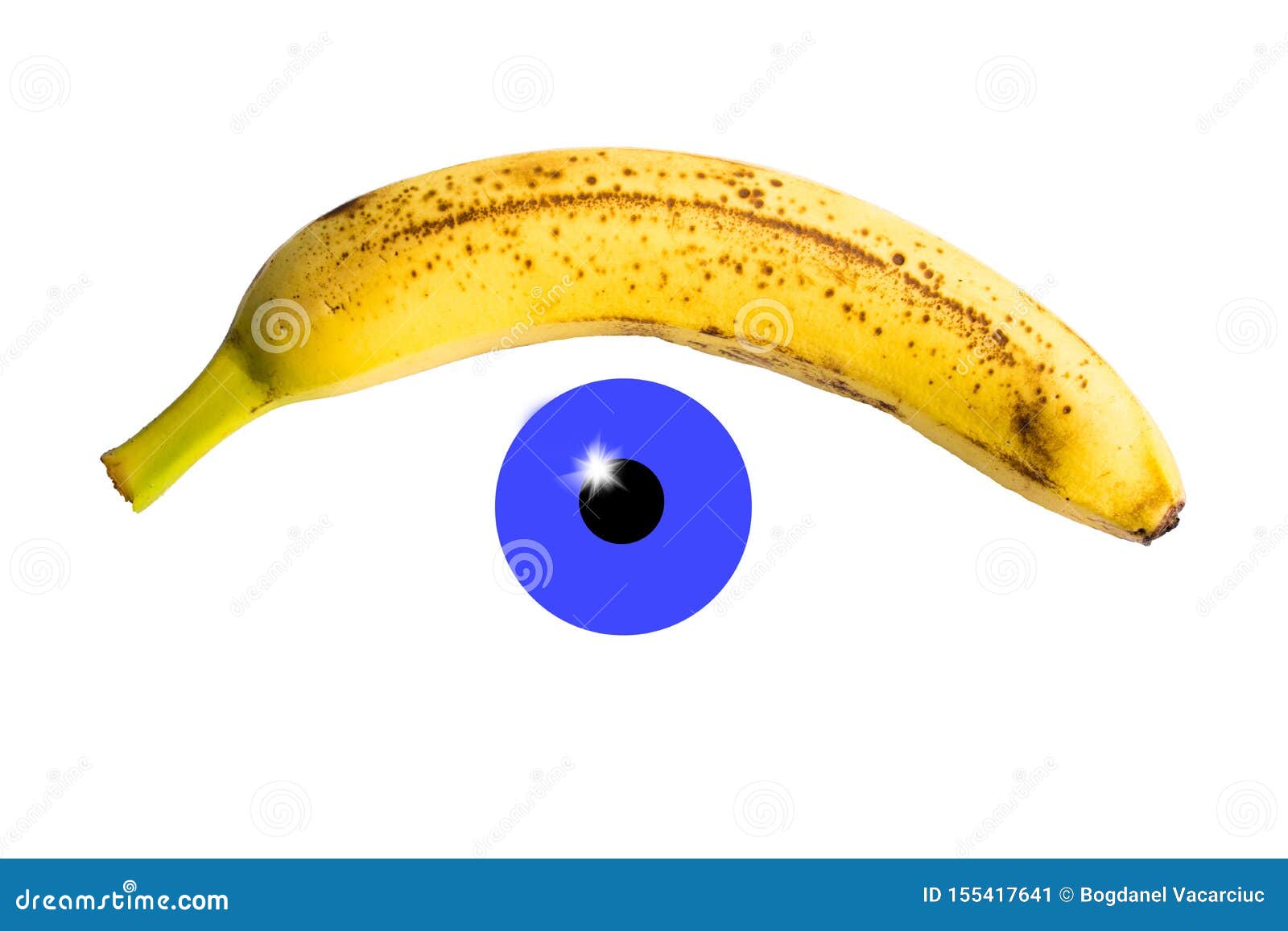 A Banana and a Blue Eye. Conceptual Stock Image - Image of eyes, fruits ...