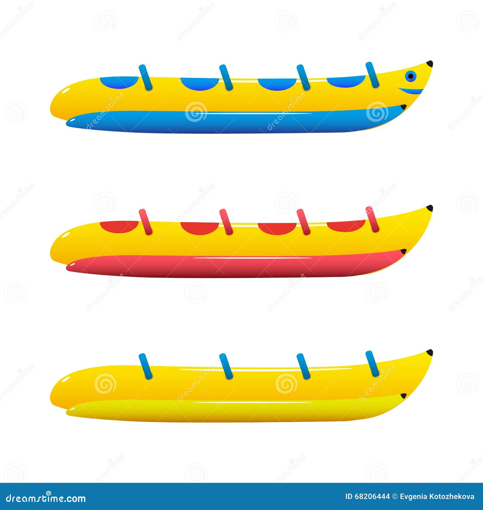 Banana boat stock vector. Illustration of holiday, water - 68206444