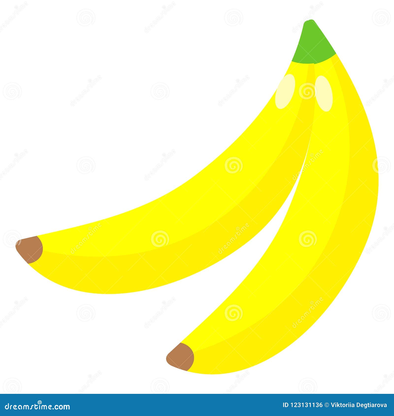 Banana Branch on a White Background Stock Vector - Illustration of ...