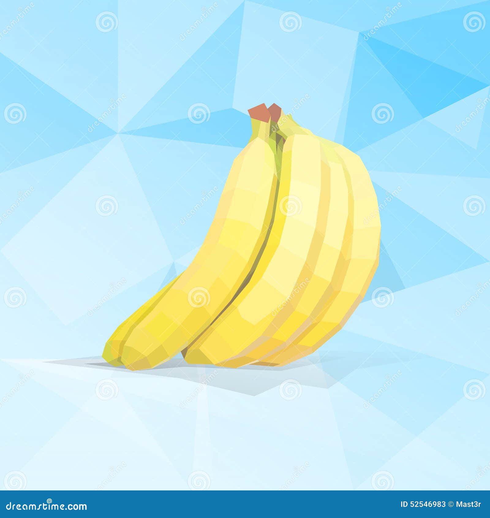 Banana Bunch Color Draw Polygon Triangle Style Stock Vector ...