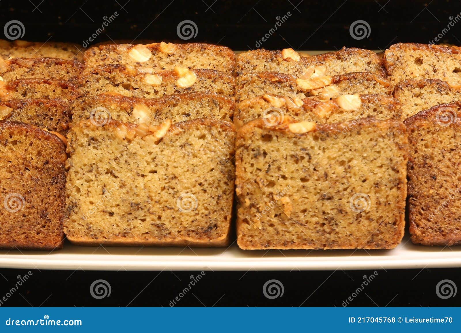 Banana cake on buffet line stock photo. Image of fresh - 217045768