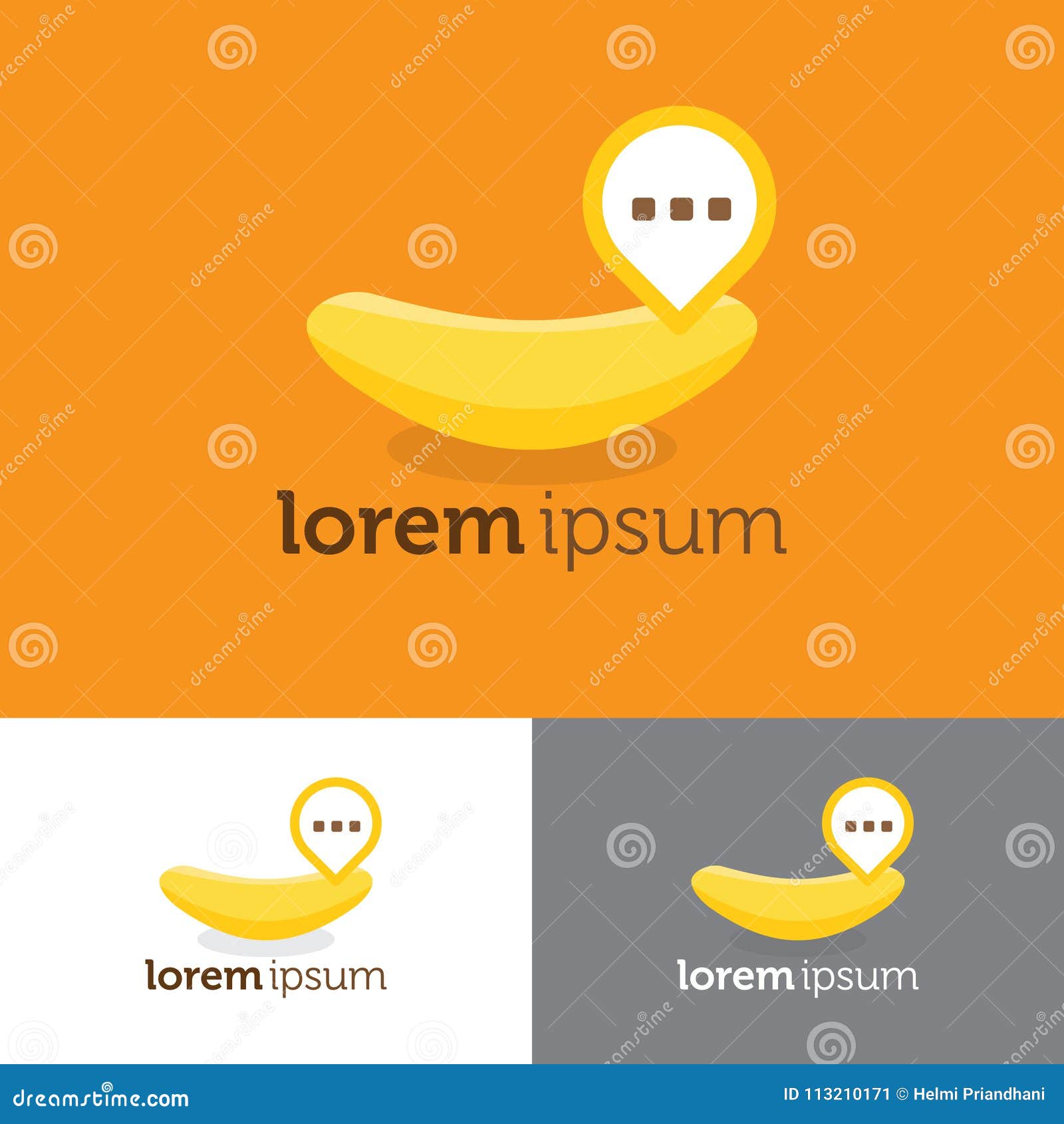 Banana Chat Logo for Application Stock Vector - Illustration of banana ...