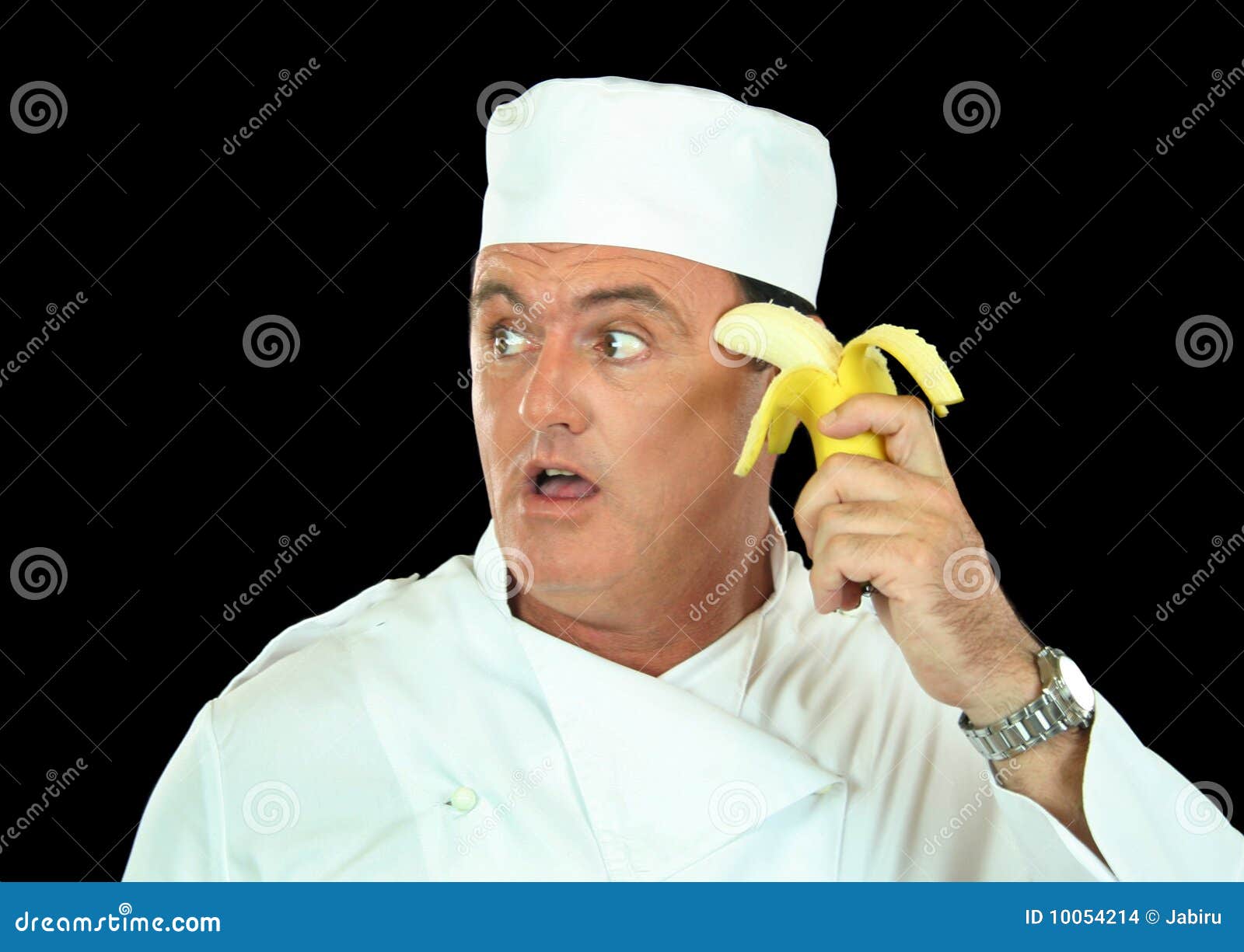 Banana Chef stock photo. Image of staring, skin, food - 10054214