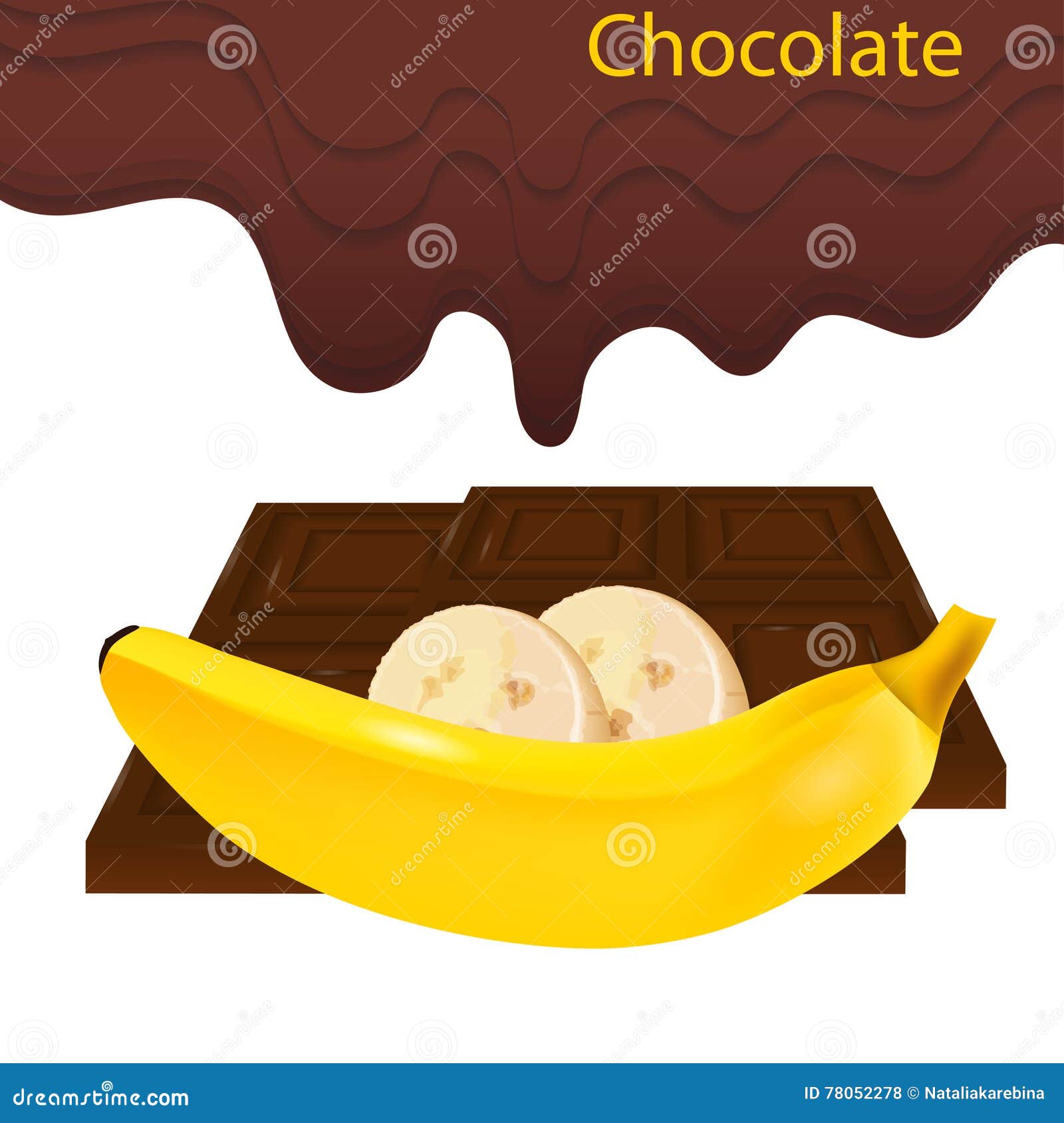 Banana Chocolate, Background. Vector Stock Vector - Illustration of ...