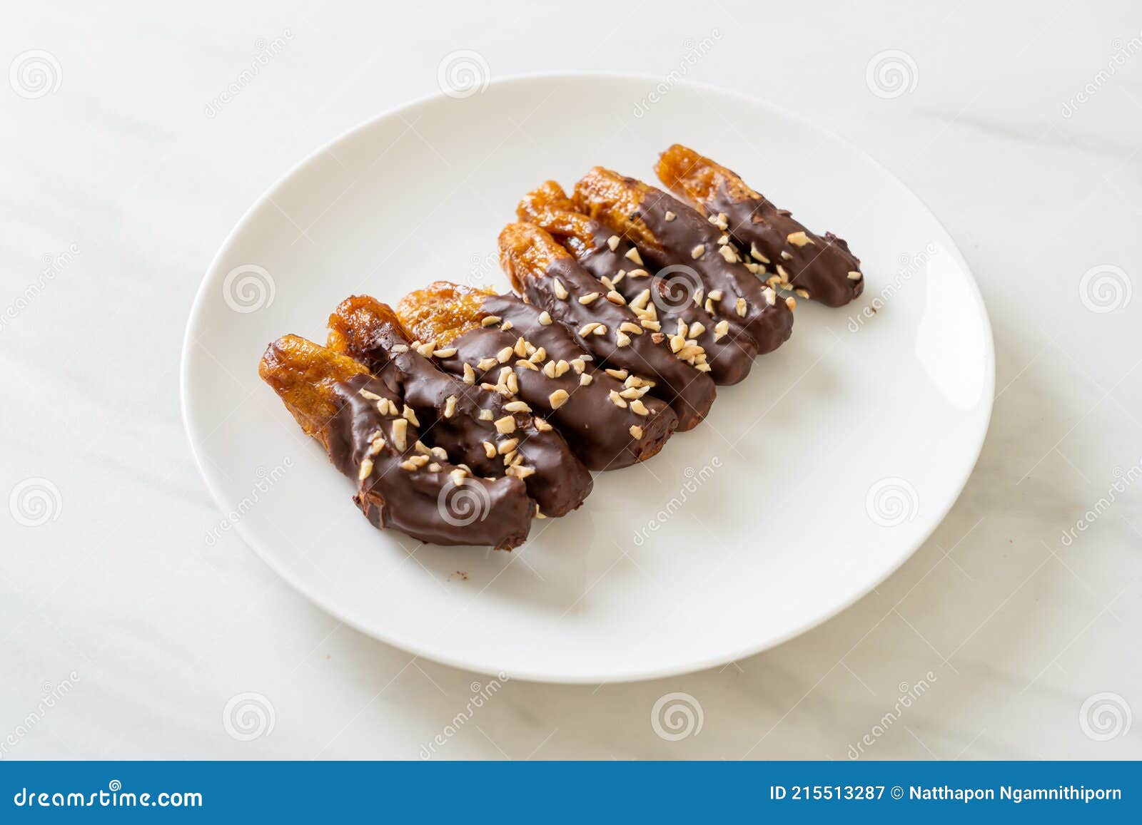 Banana Chocolate Coating or Banana Dipped Chocolate Stock Image - Image ...
