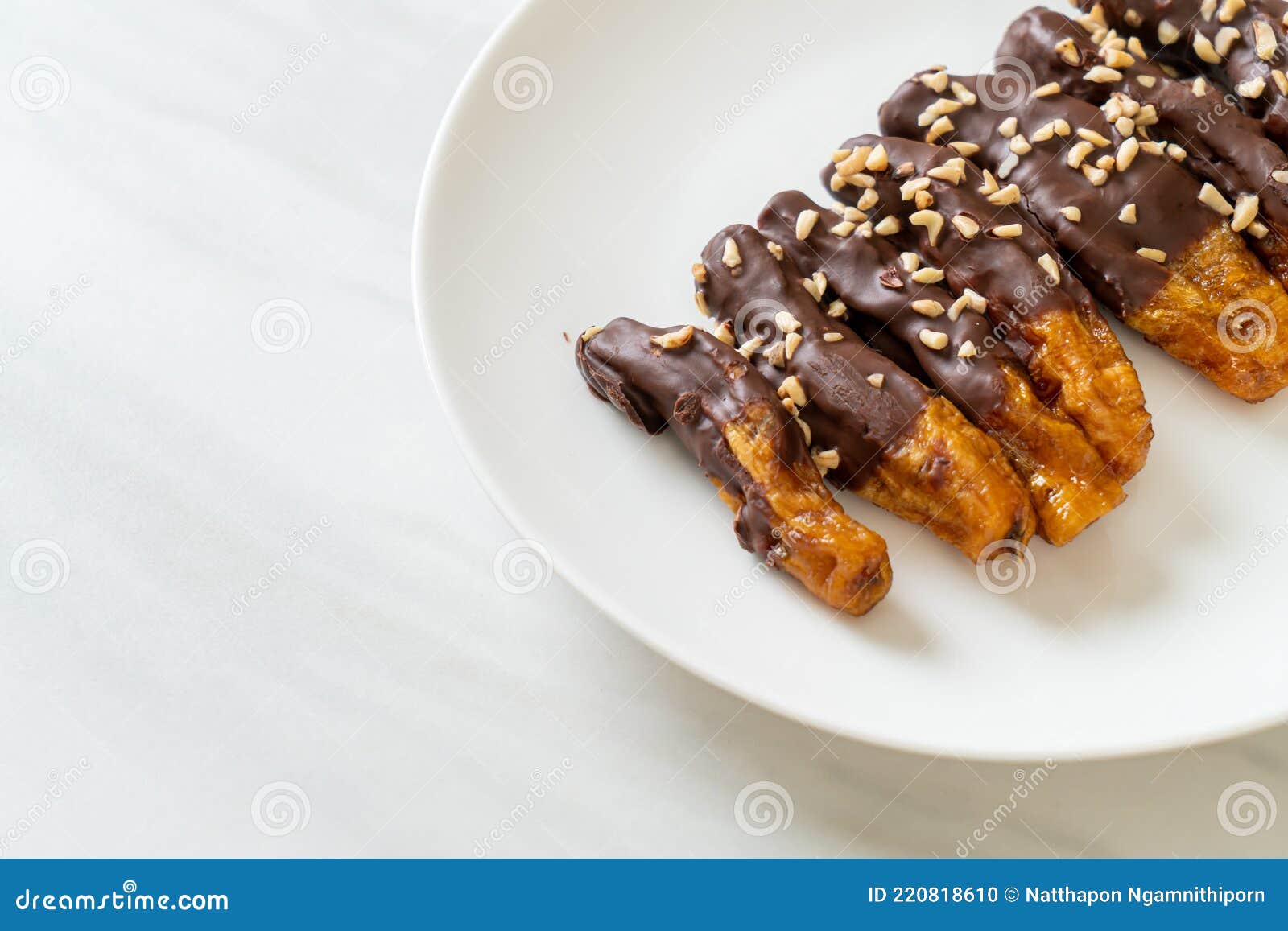 Banana Chocolate Coating or Banana Dipped Chocolate Stock Photo - Image ...