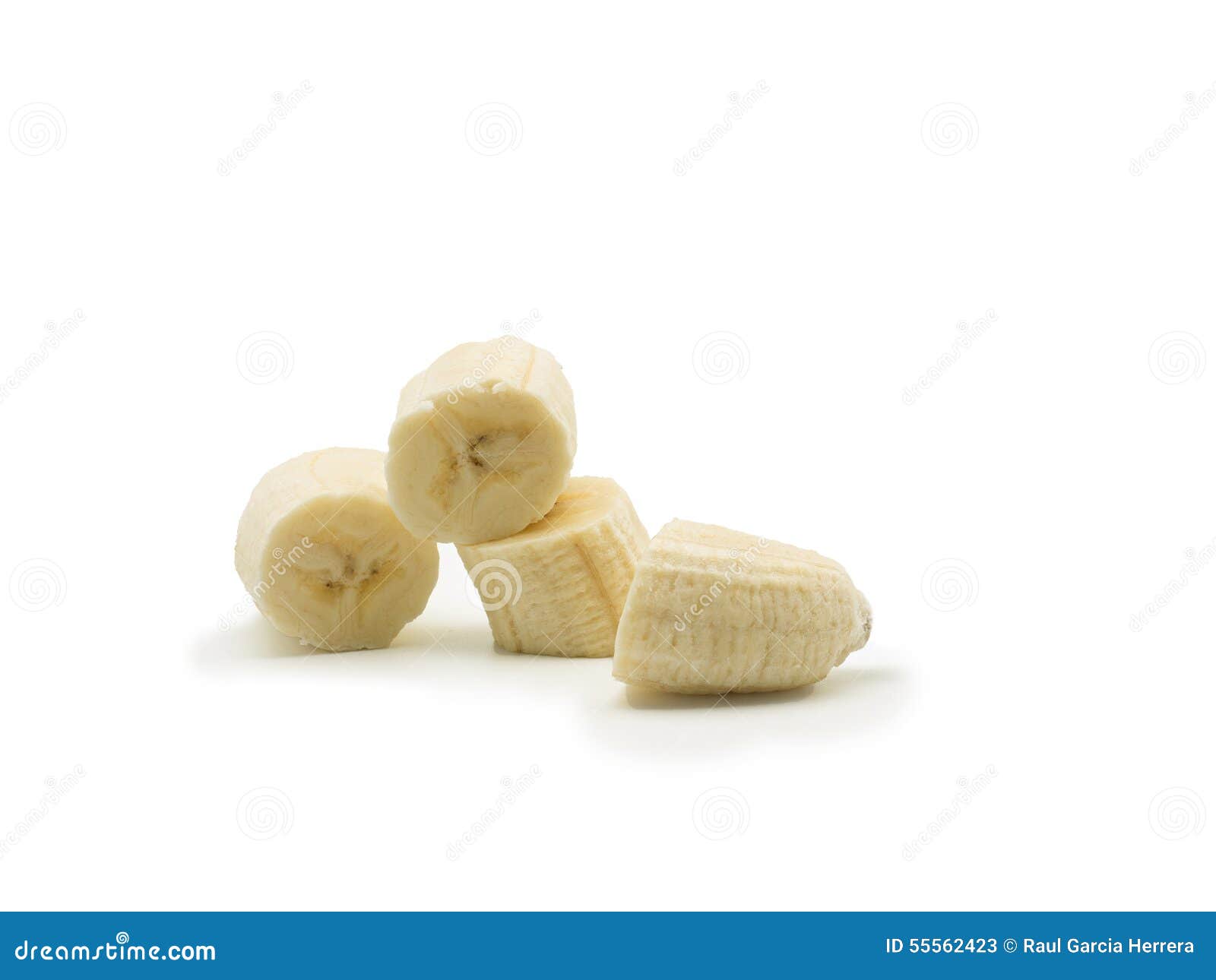Banana Chunks on White Background Stock Image - Image of snack, fruit ...
