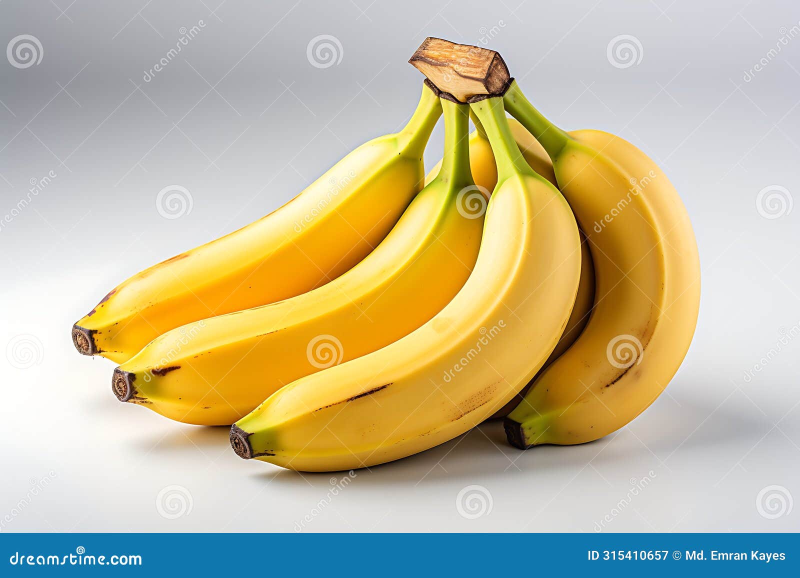Banana Cluster Isolated on White Stock Illustration - Illustration of ...