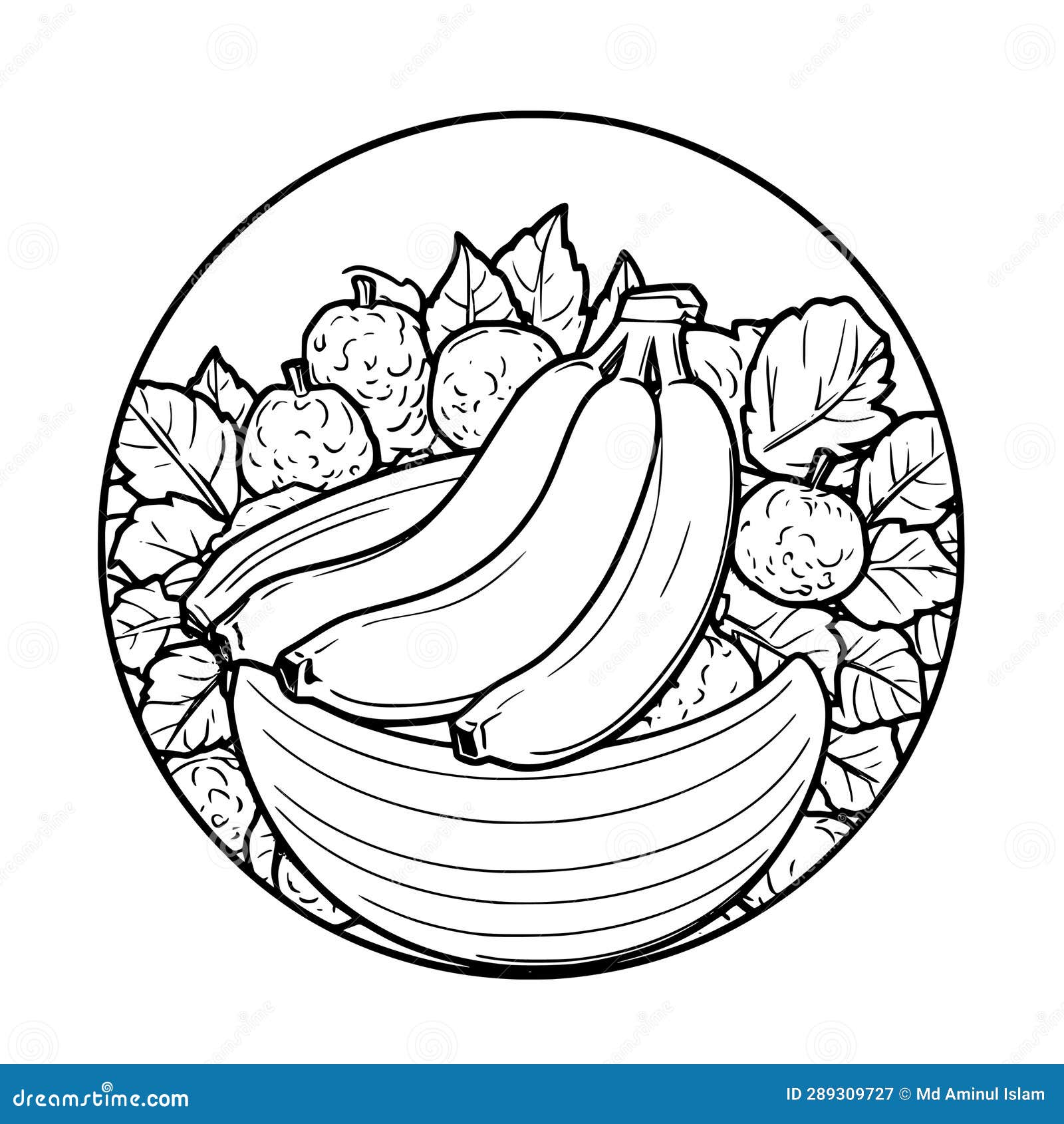 Banana Coloring Page, Coloring Book For Kids, Banana Isolated Vector ...