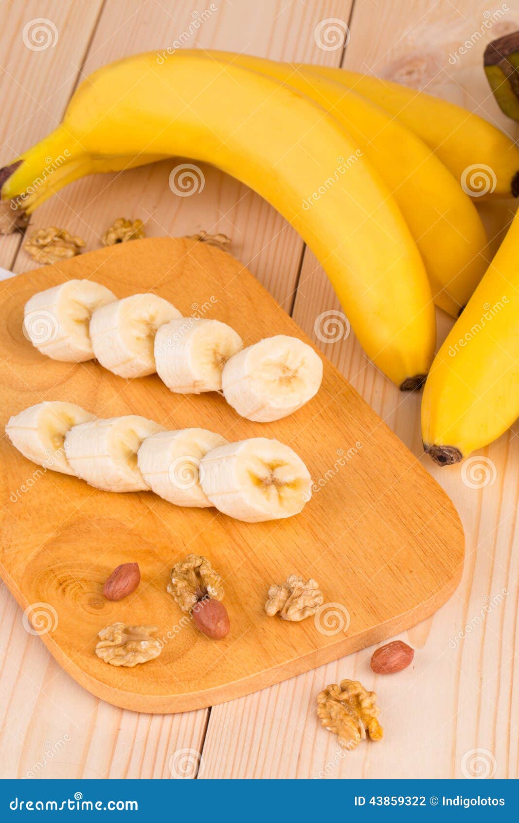 Banana Composition on Wooden Board. Stock Photo - Image of flesh ...