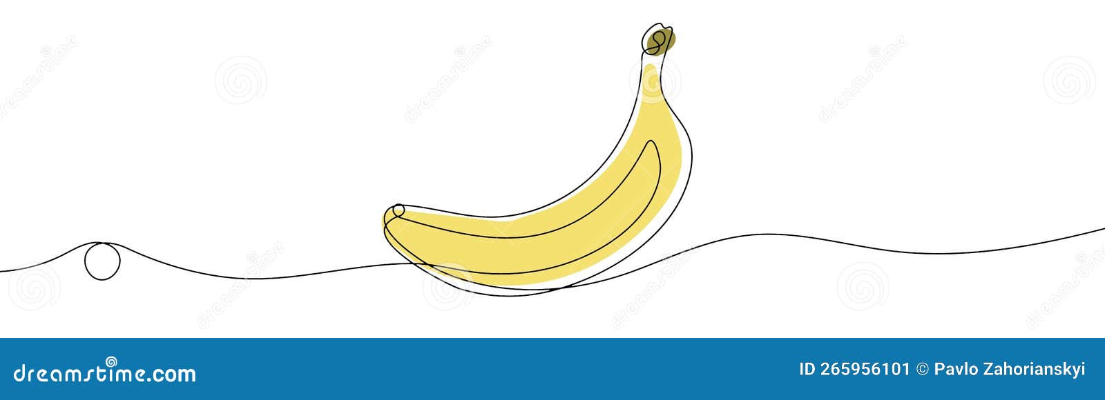 Banana Continuous Line Art Drawing Vector Illustration Minimalist ...