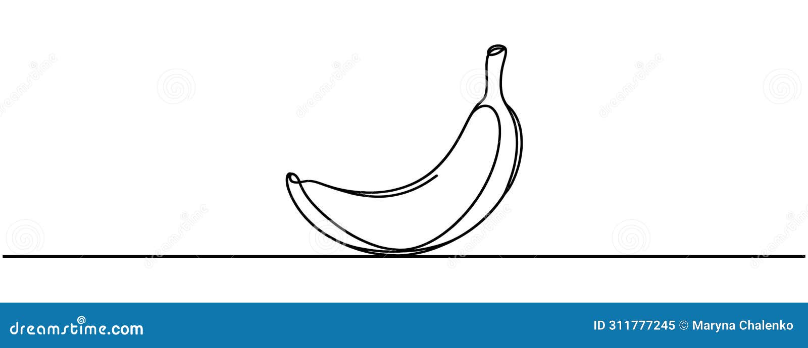 Banana Continuous One Line Drawing, Fruit Vector Illustration ...