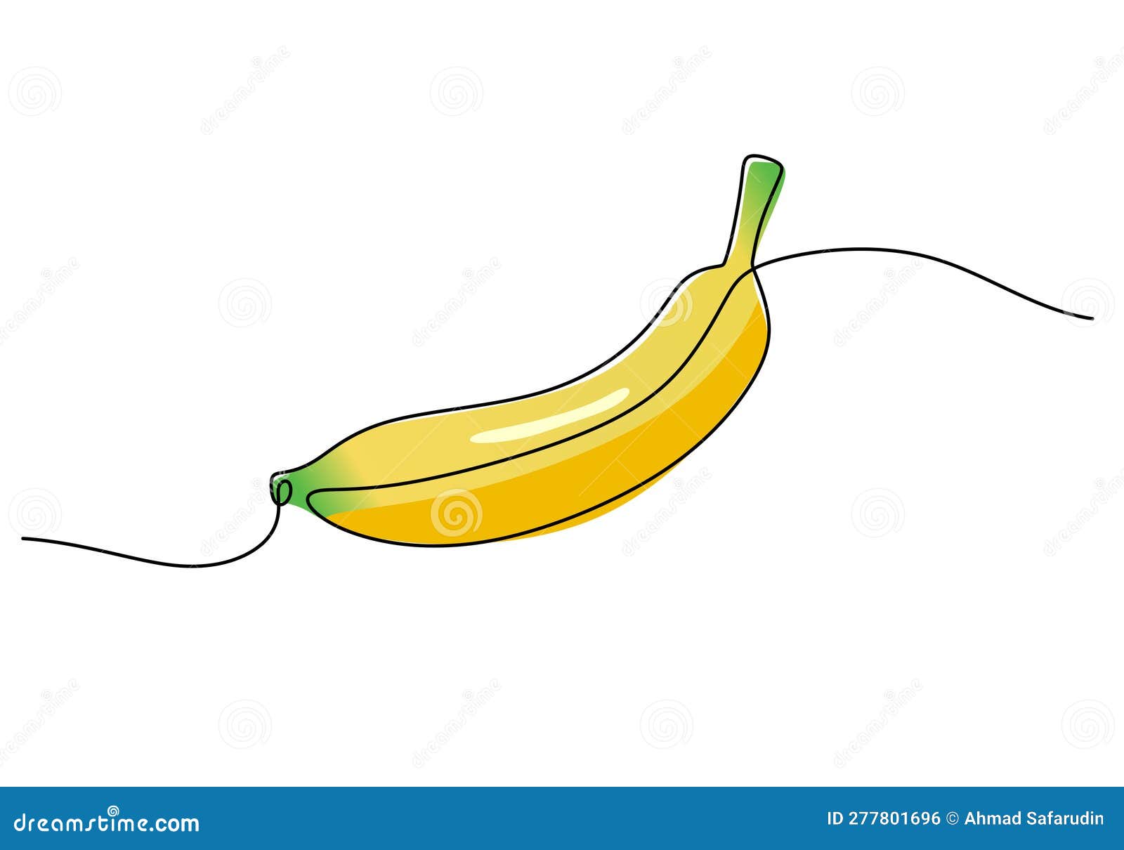 Banana Continuous Line Drawing Vector Illustration. One Line Banana ...