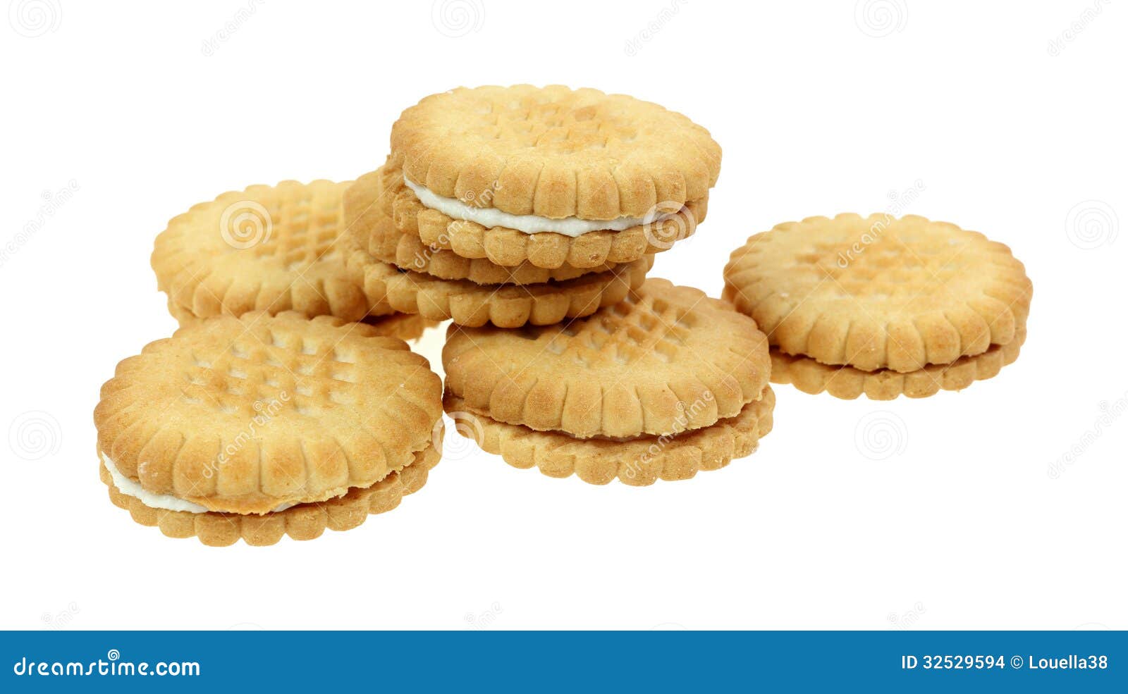 Banana Cream Filled Cookie Stack Stock Photo - Image of quick, flavored ...