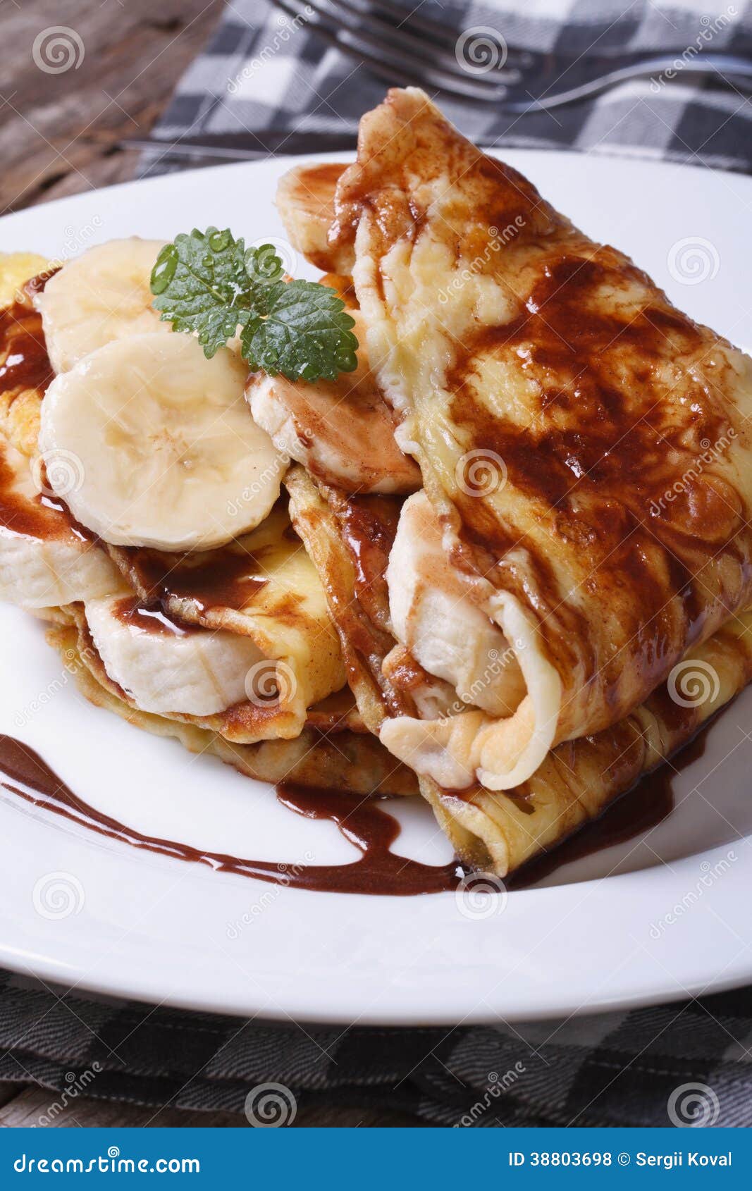 Banana Crepes With Chocolate Vertical Stock Photo | CartoonDealer.com ...
