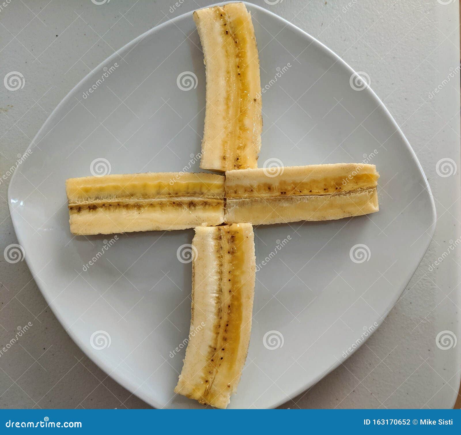 Banana Cross Design Style stock photo. Image of fruit - 163170652