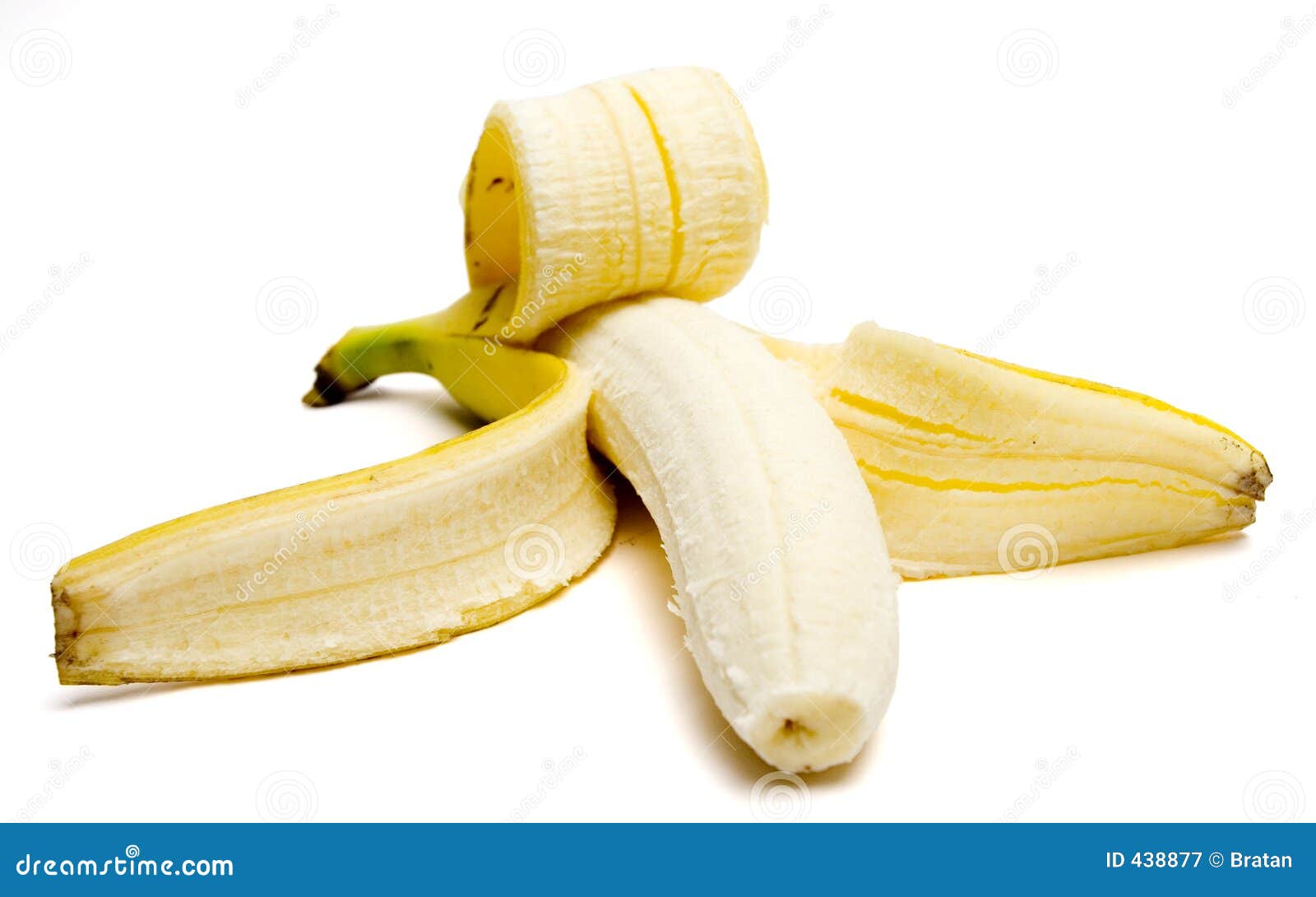 Banana descascada imagem de stock. Imagem de dieta, doce - 438877