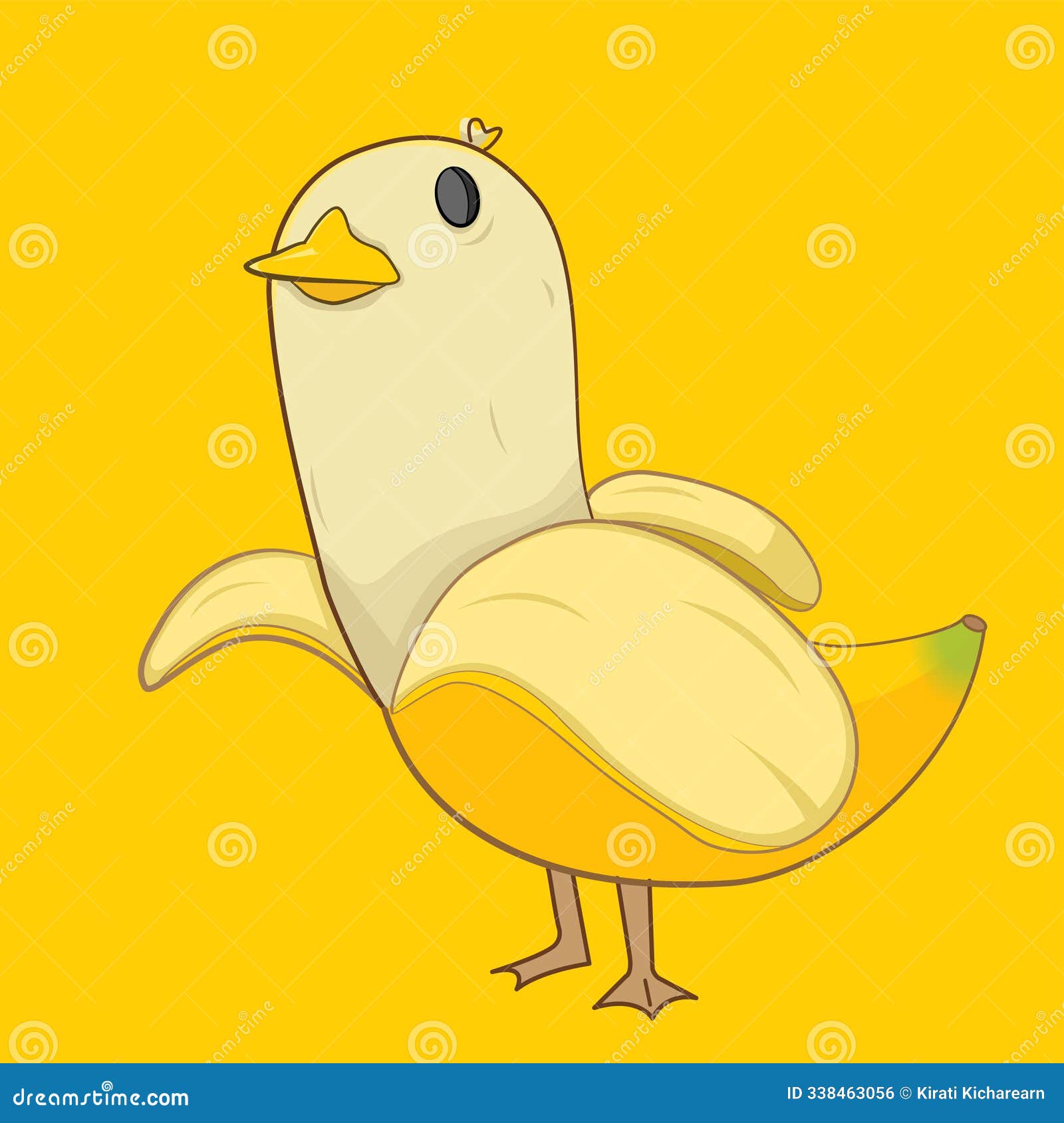 Banana Duck Cartoon Character Isolate Vector Stock Illustration ...