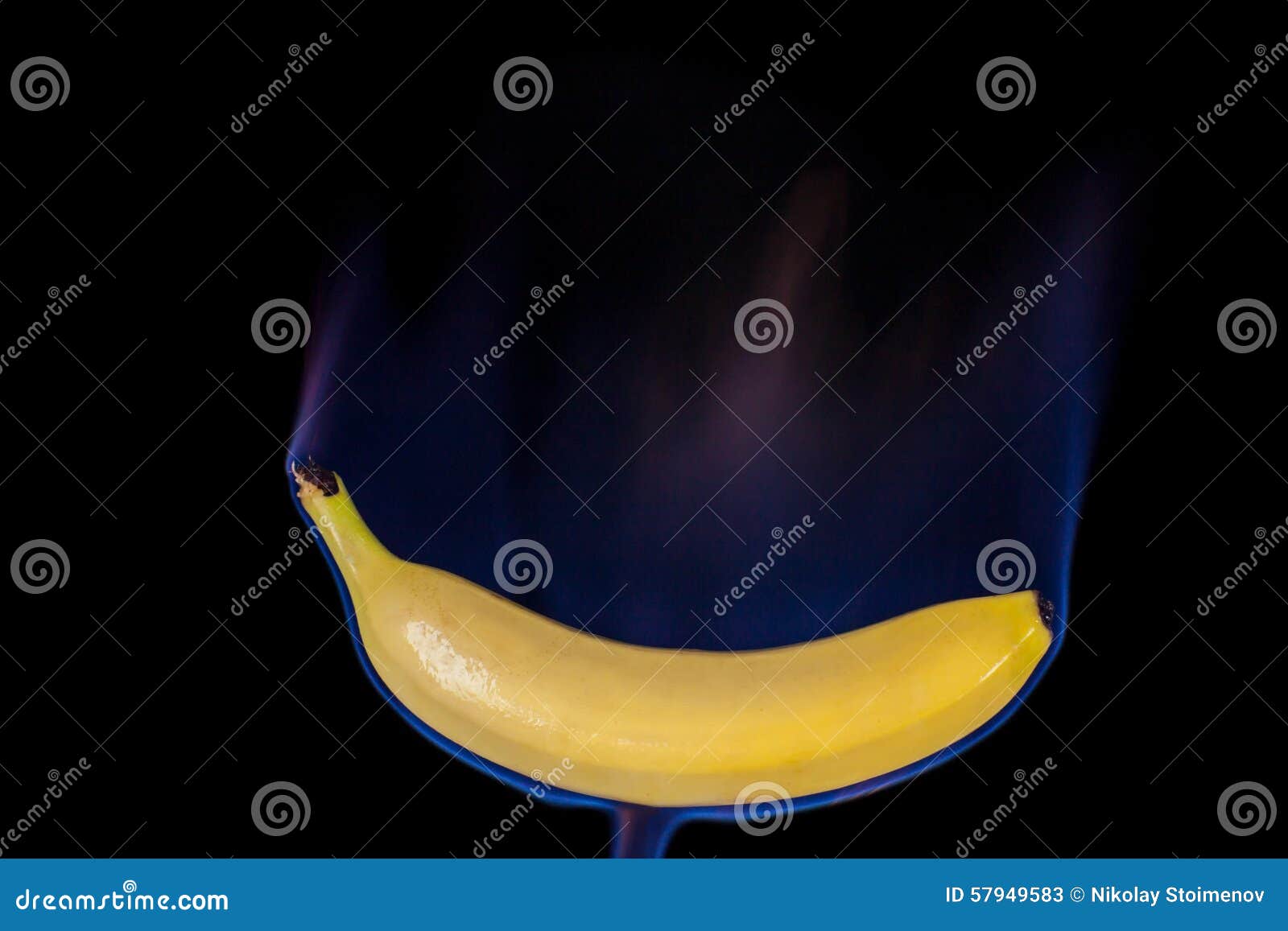 Banana on fire stock image. Image of banana, cooking - 57949583