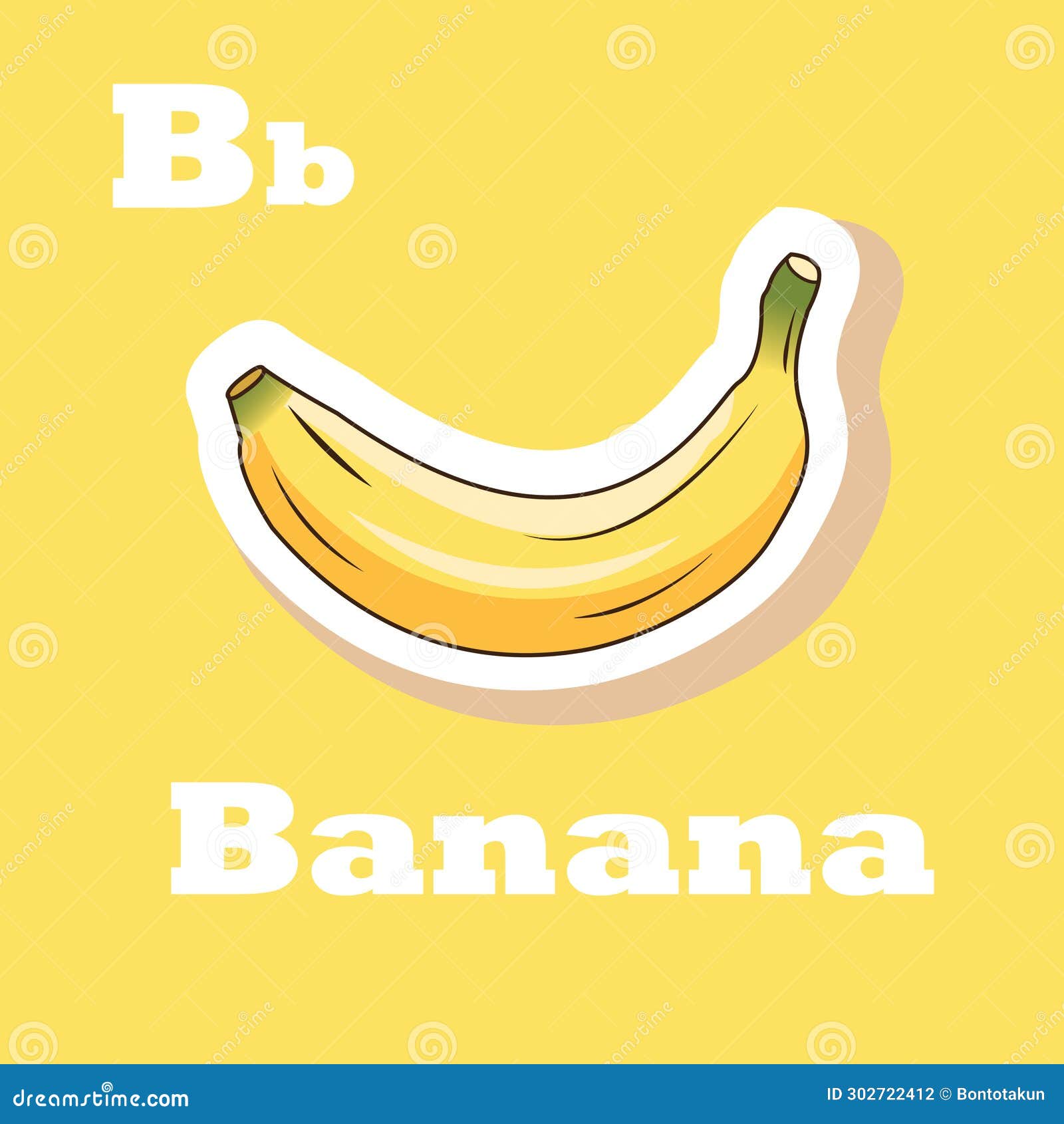 Banana flashcard alphabet stock vector. Illustration of nature - 302722412