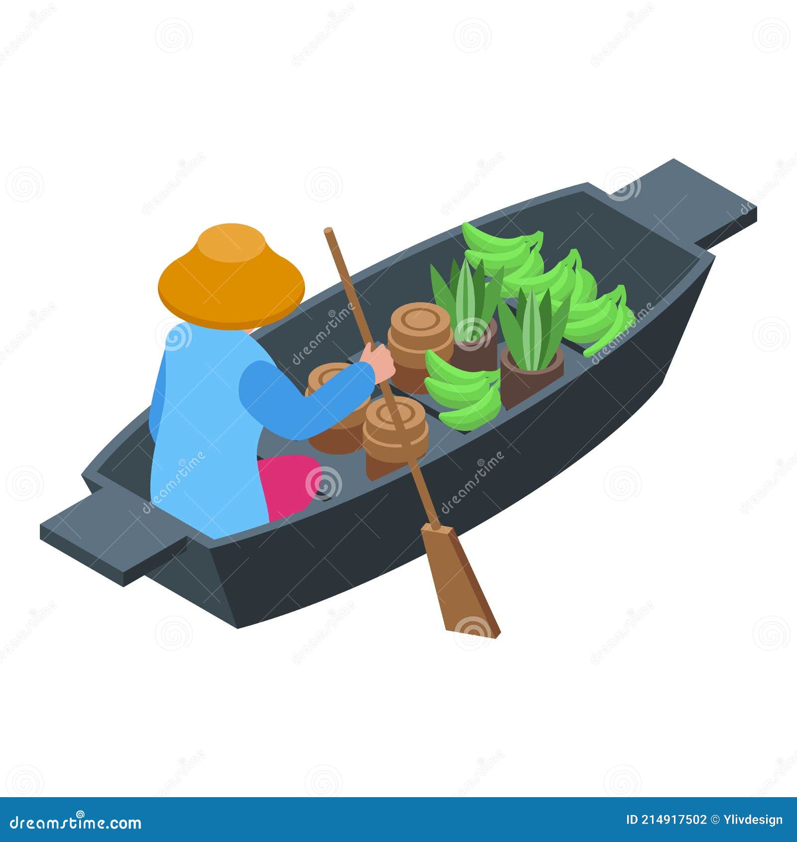 Banana Floating Market Icon, Isometric Style Stock Vector ...