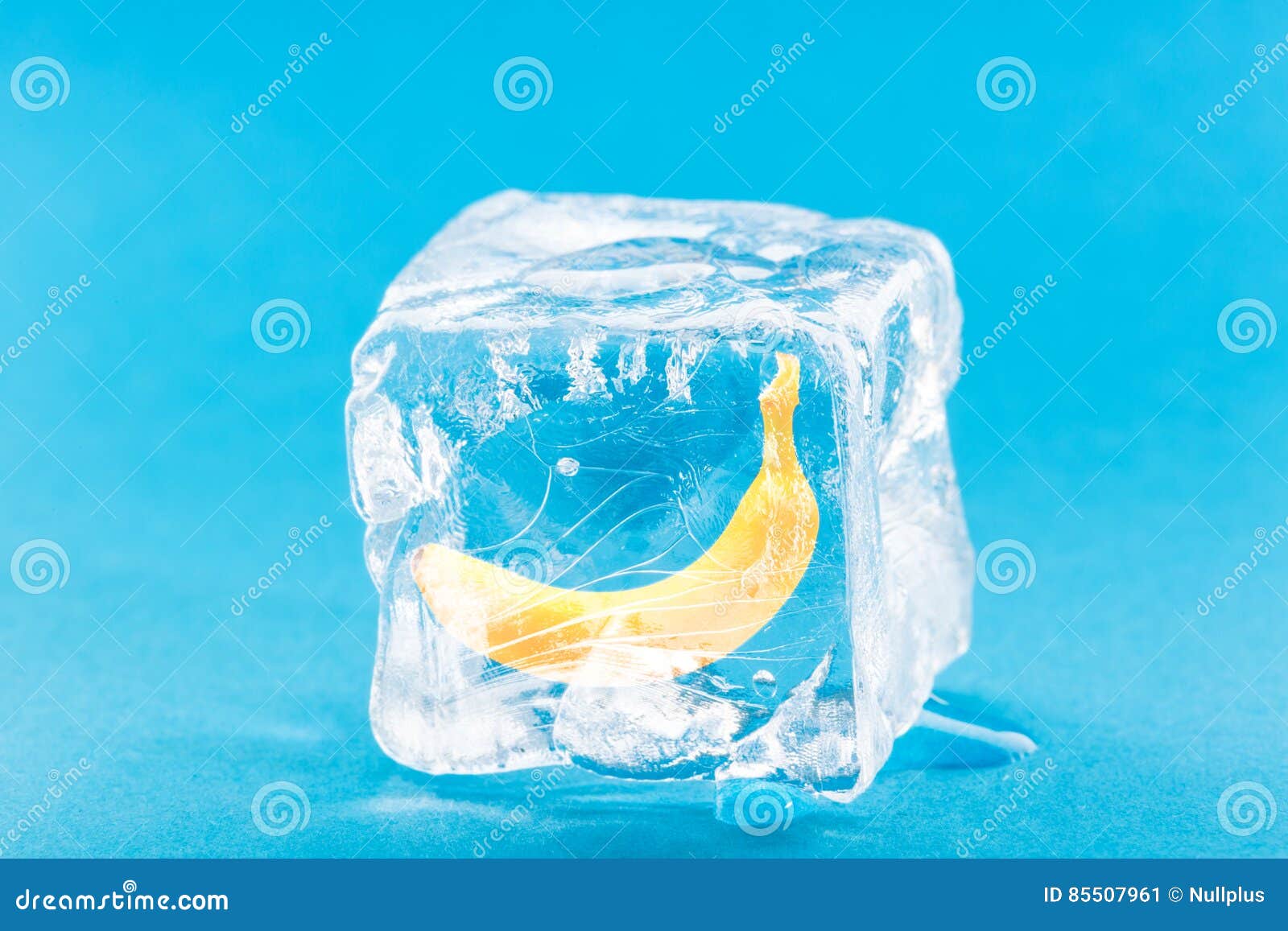 Banana Frozen Inside Ice Cube Stock Image - Image of horizontal, yellow ...