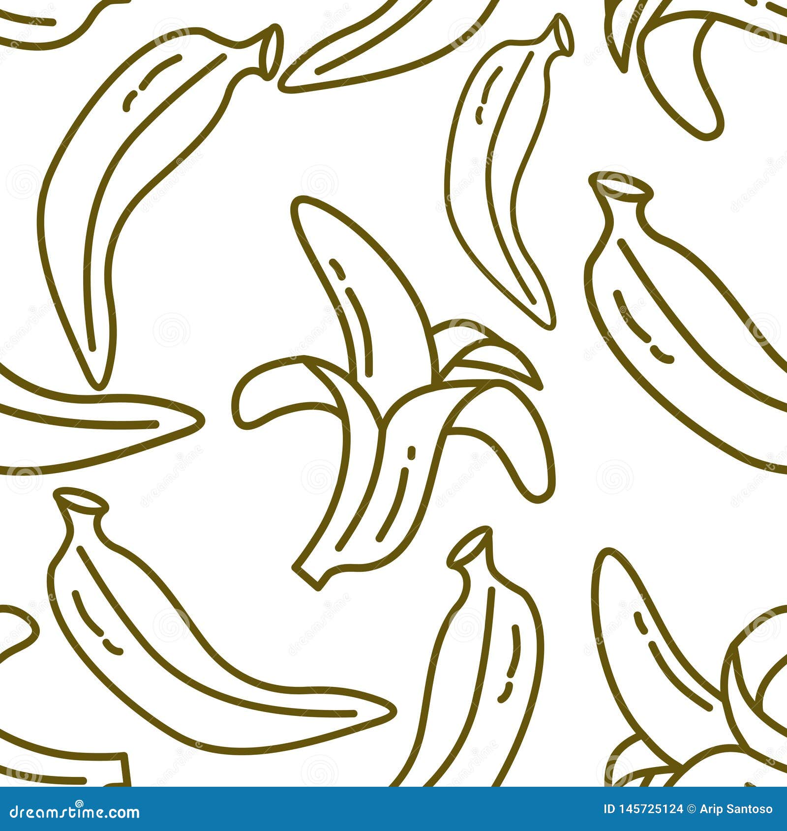 Banana Fruit Pattern Seamless Vector Template Stock Vector ...