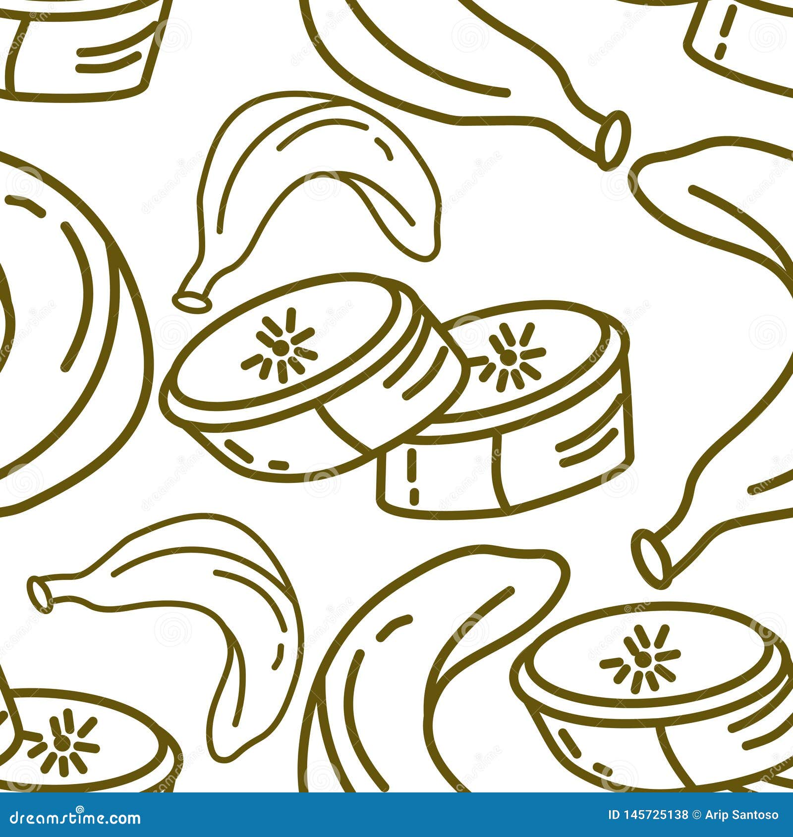 Banana Fruit Pattern Seamless Vector Template Stock Vector ...
