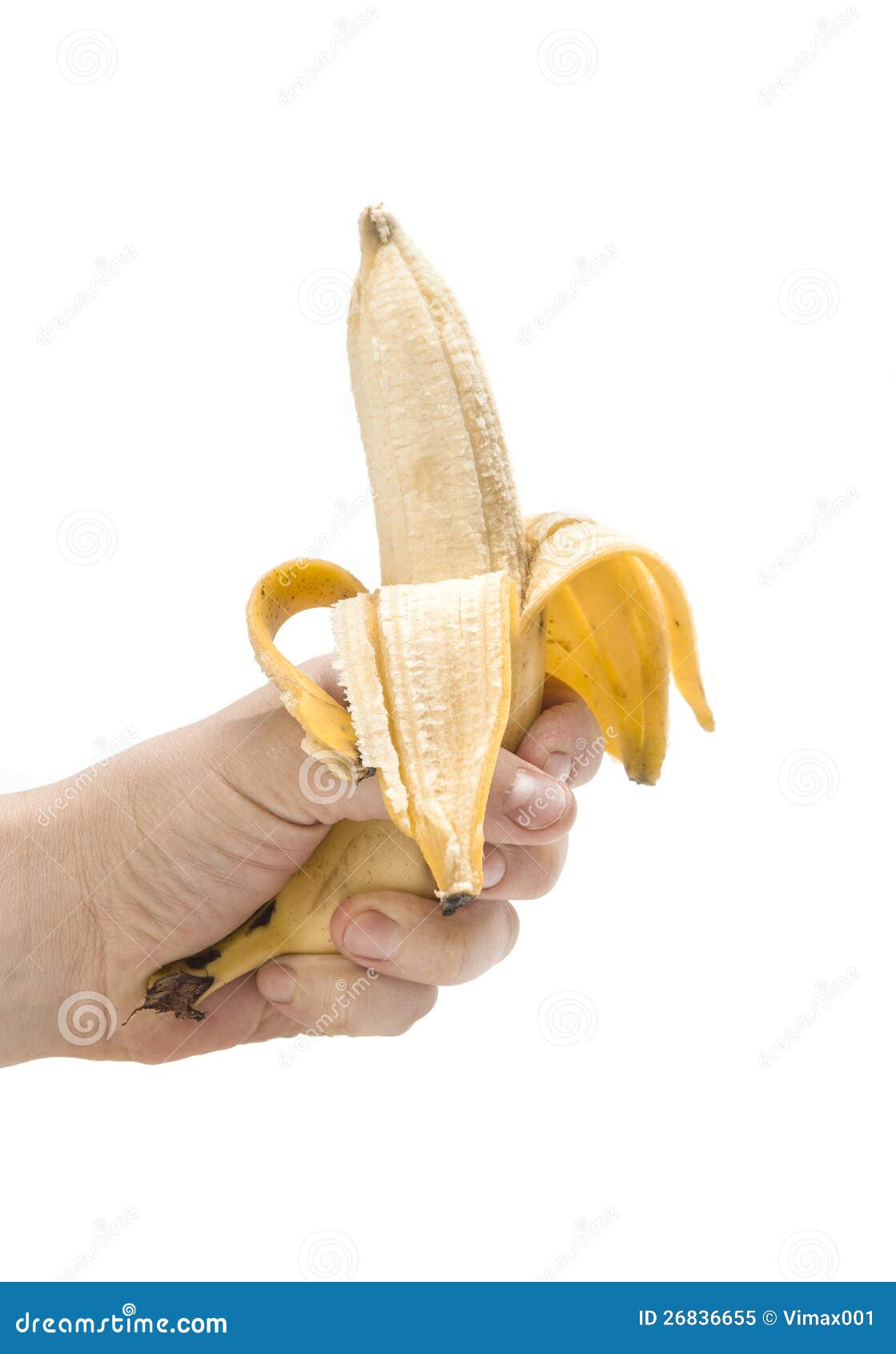 Banana in hand isolated stock image. Image of tropical - 26836655