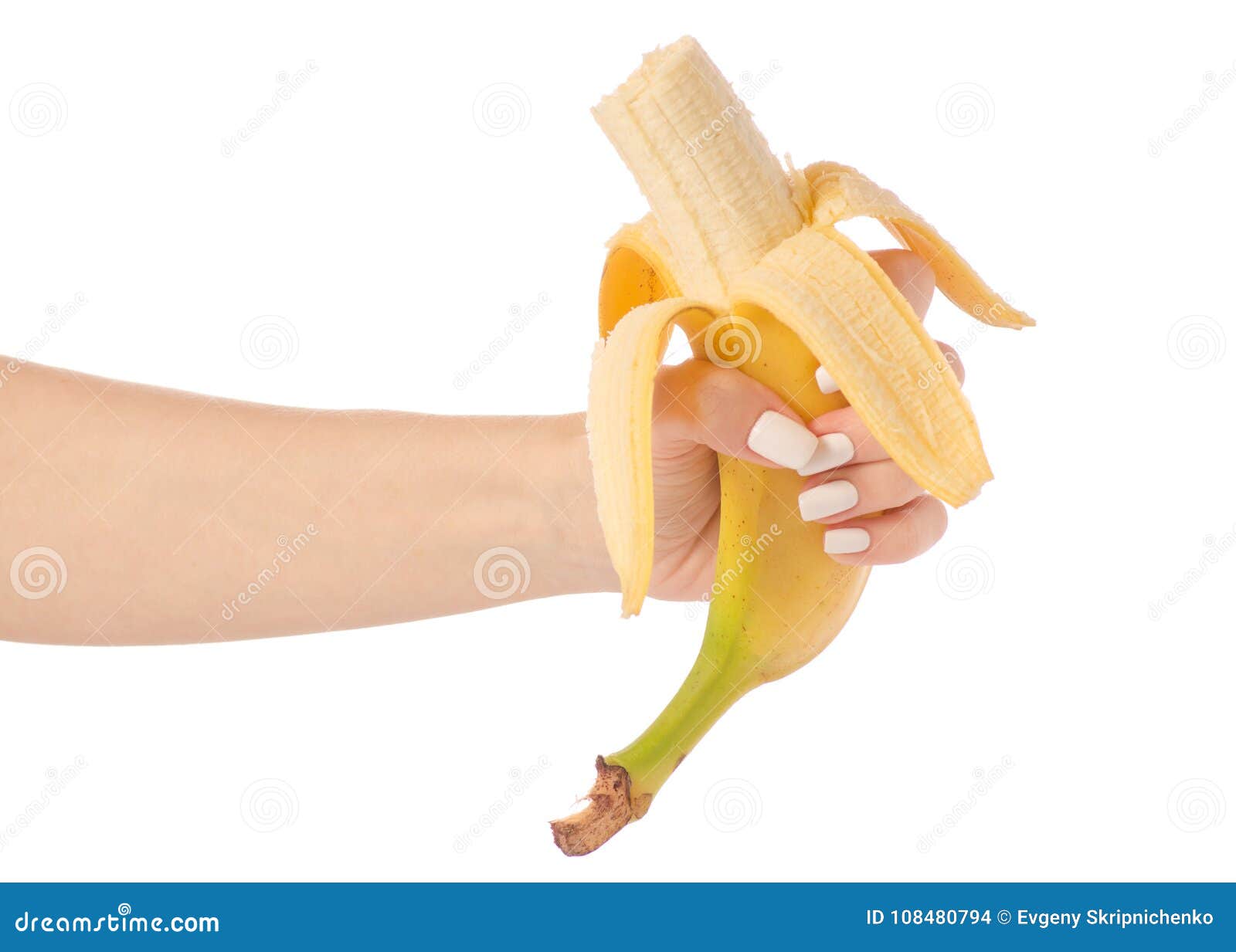 Banana in hand stock photo. Image of delicious, food - 108480794
