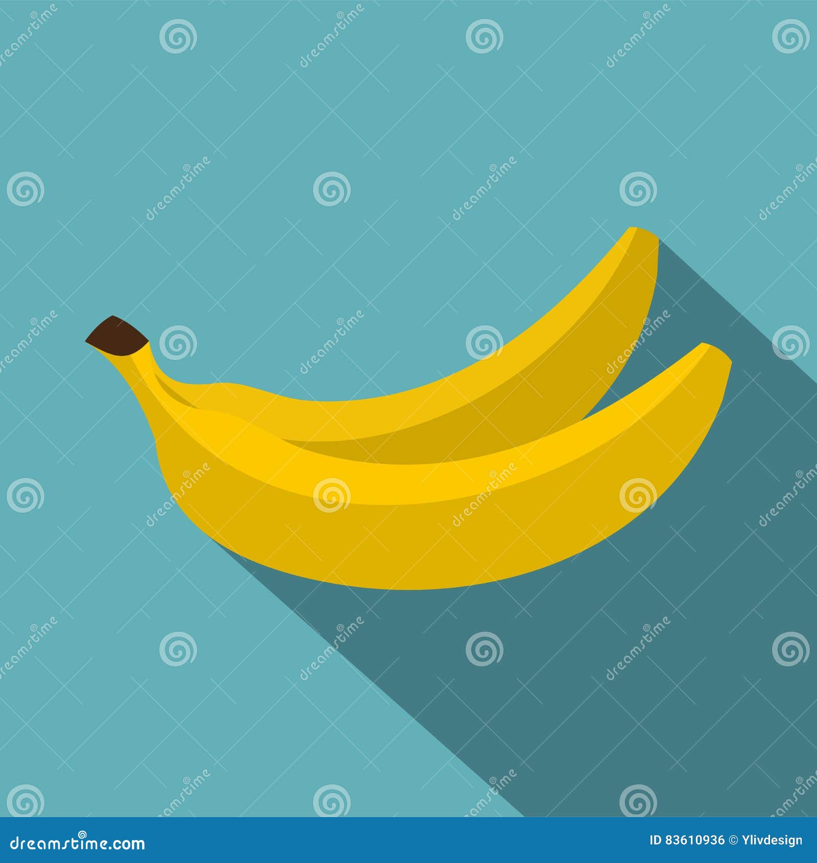 Banana icon, flat style stock vector. Illustration of lifestyle - 83610936