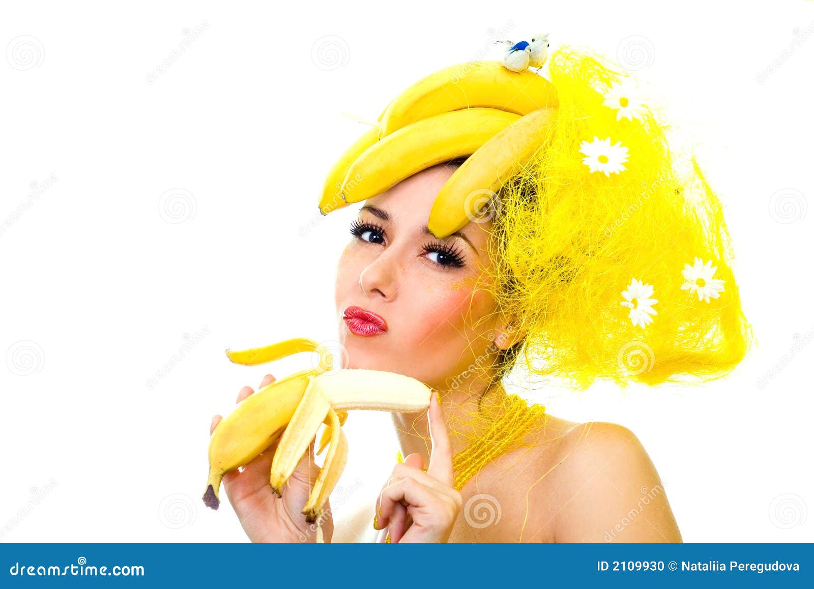 Banana lady stock photo. Image of exotic, happy, hairstyle - 2109930