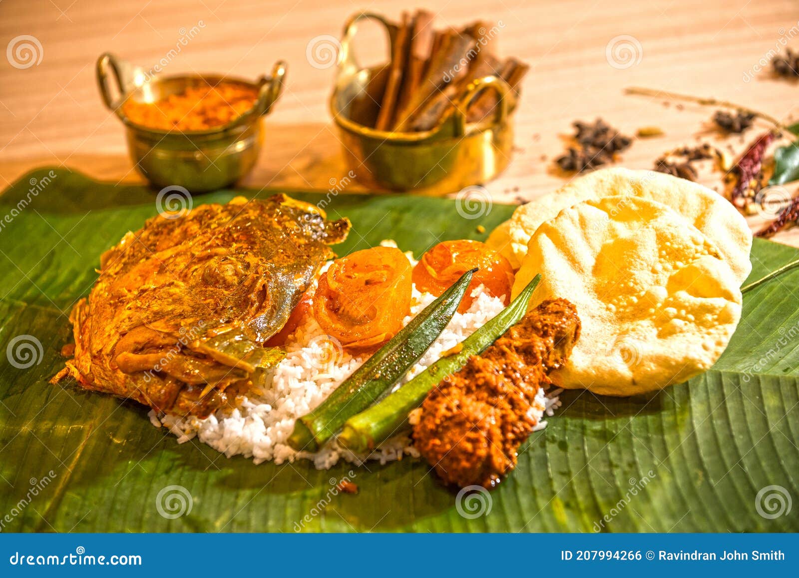 Banana Leaf Rice Editorial Photo Image Of Assortment 207994266