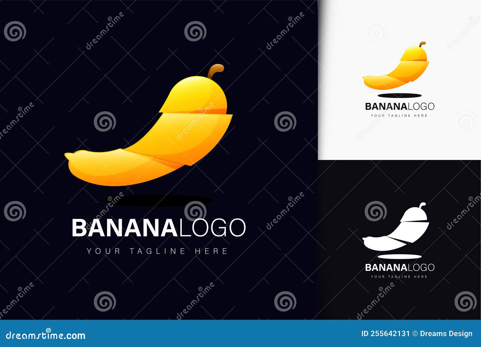 Banana Logo Design with Gradient Stock Vector - Illustration of color ...