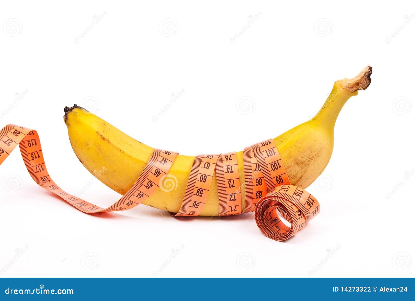 Banana with a Measuring Tape Stock Photo - Image of sweet, isolated ...