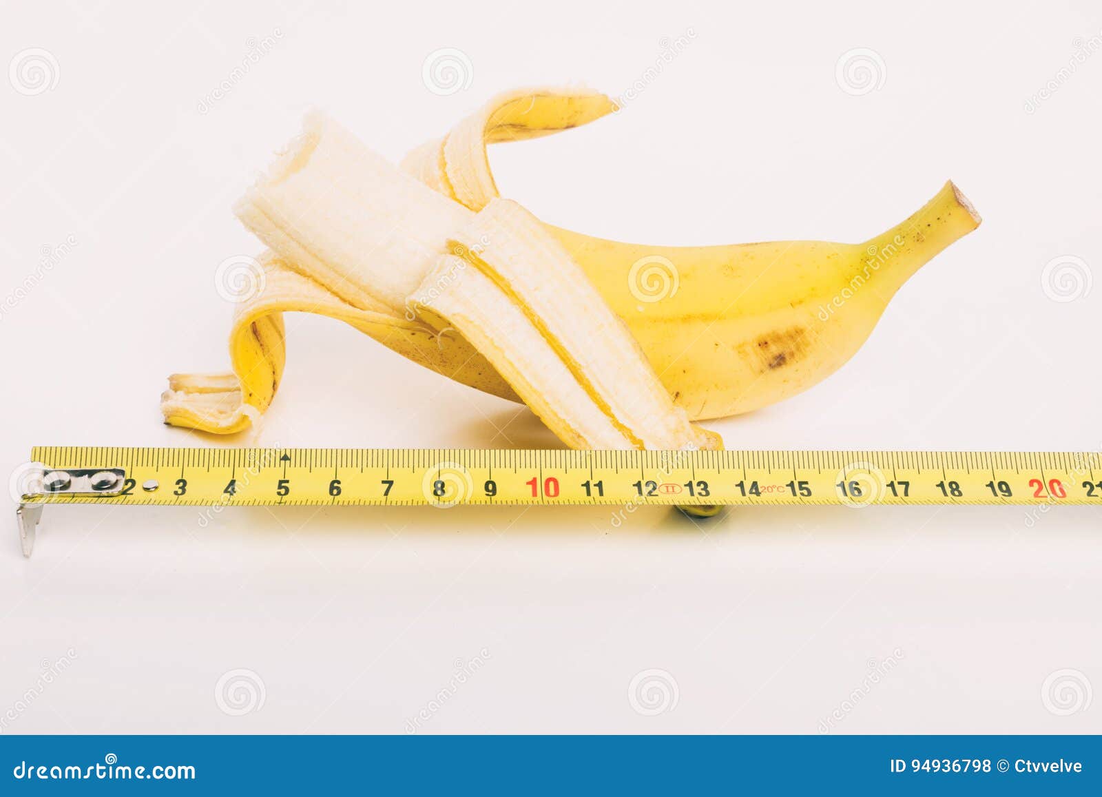 Banana and measuring tape stock photo. Image of manly - 94936798