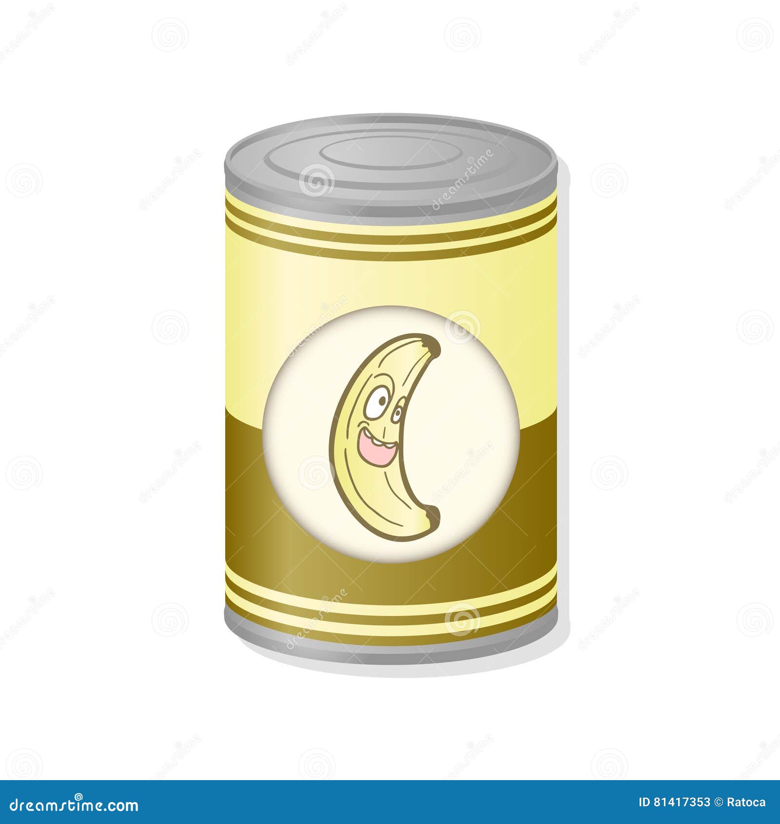 Banana in metal can stock vector. Illustration of dessert - 81417353