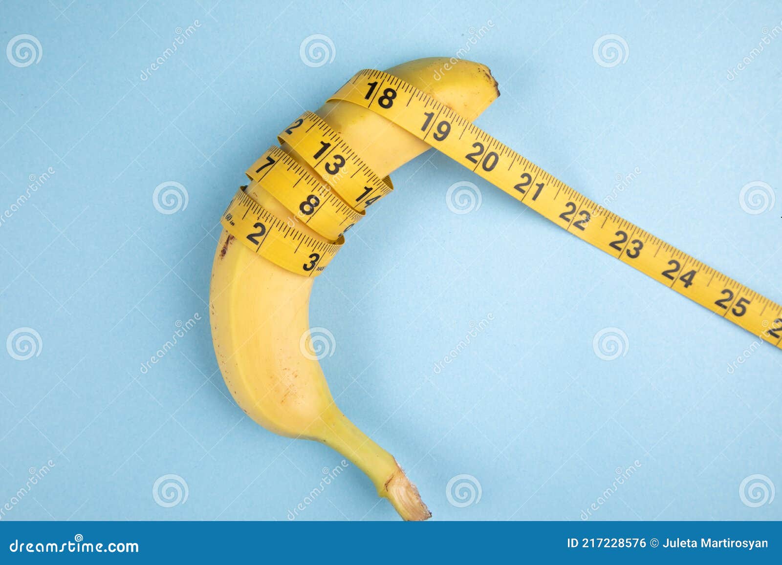 Banana and meter stock photo. Image of healthy, ribbon - 217228576