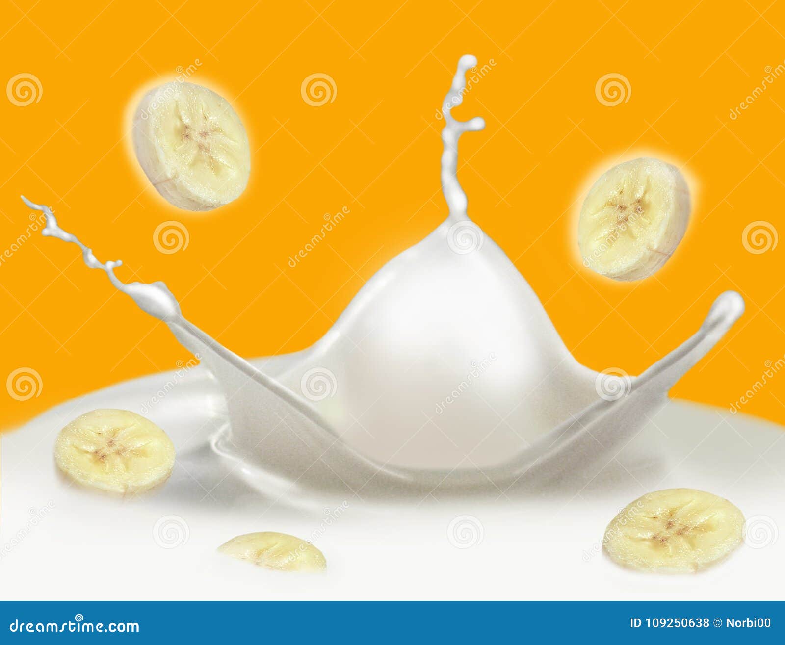 Banana Milkshake, Milky Splash with Pieces of Banana Stock Photo ...
