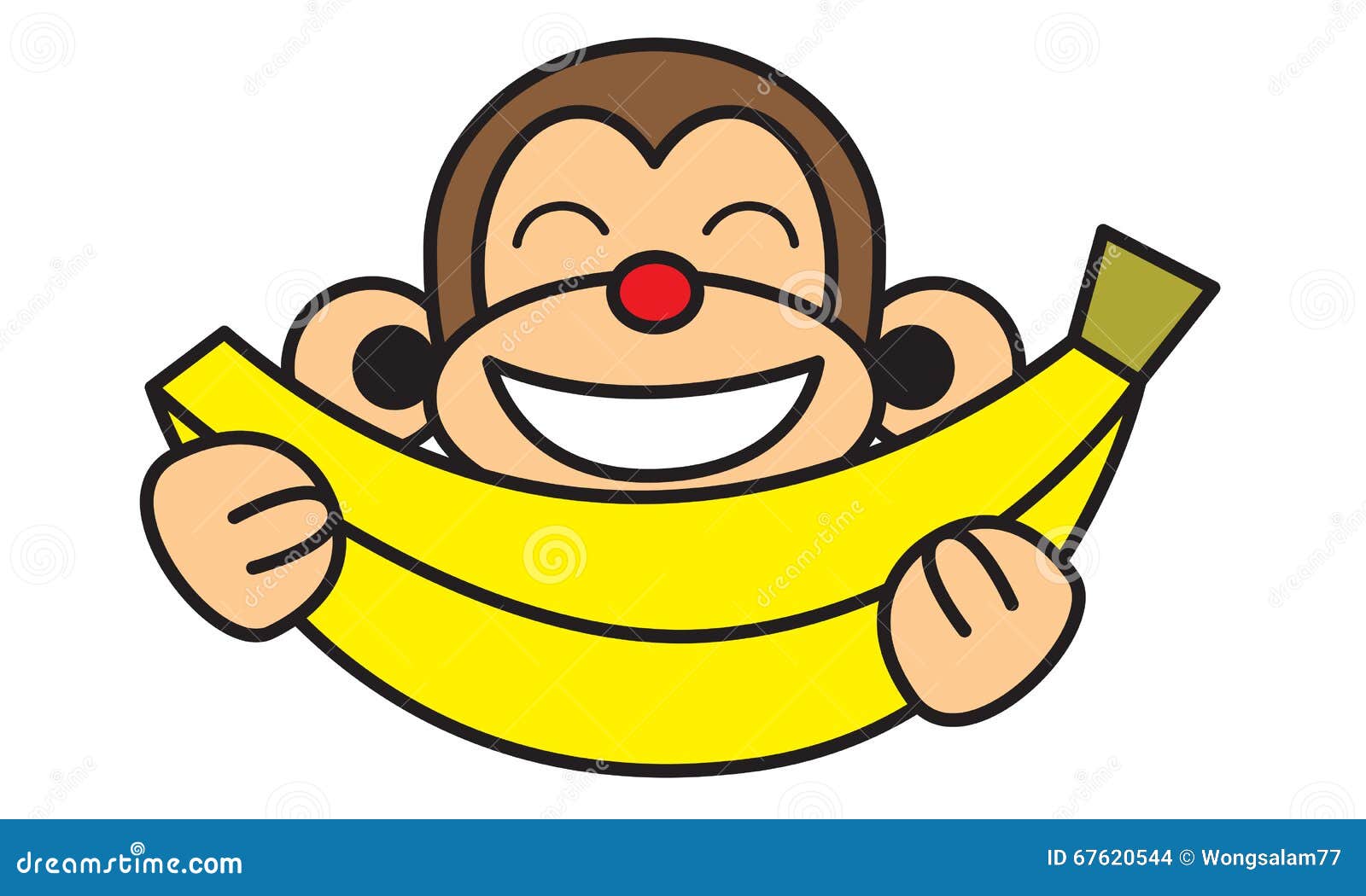 Banana Monkey stock vector. Illustration of safari, mammal - 67620544