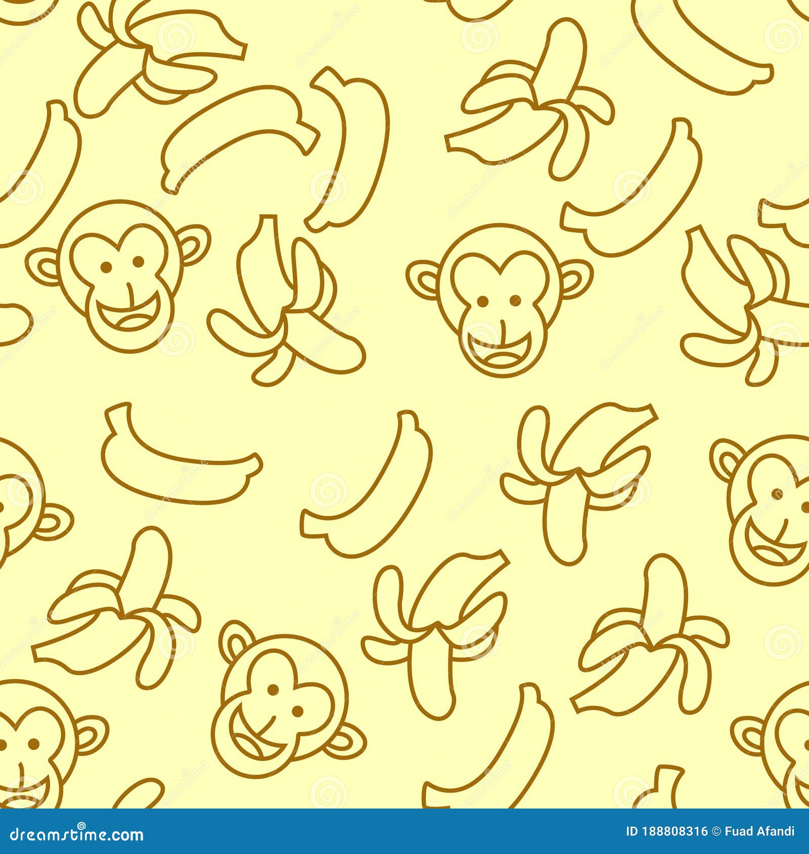 Banana and monkey patterns stock vector. Illustration of patterns ...