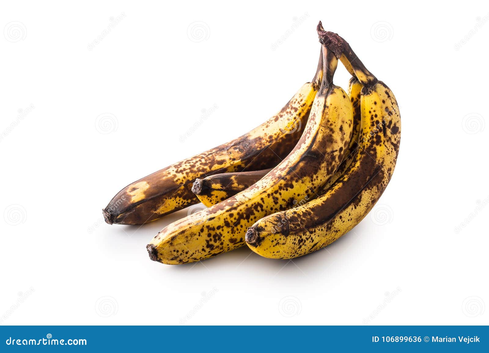 Banana. Over Ripe Bananas Isolated on White with Shadows Stock Photo ...