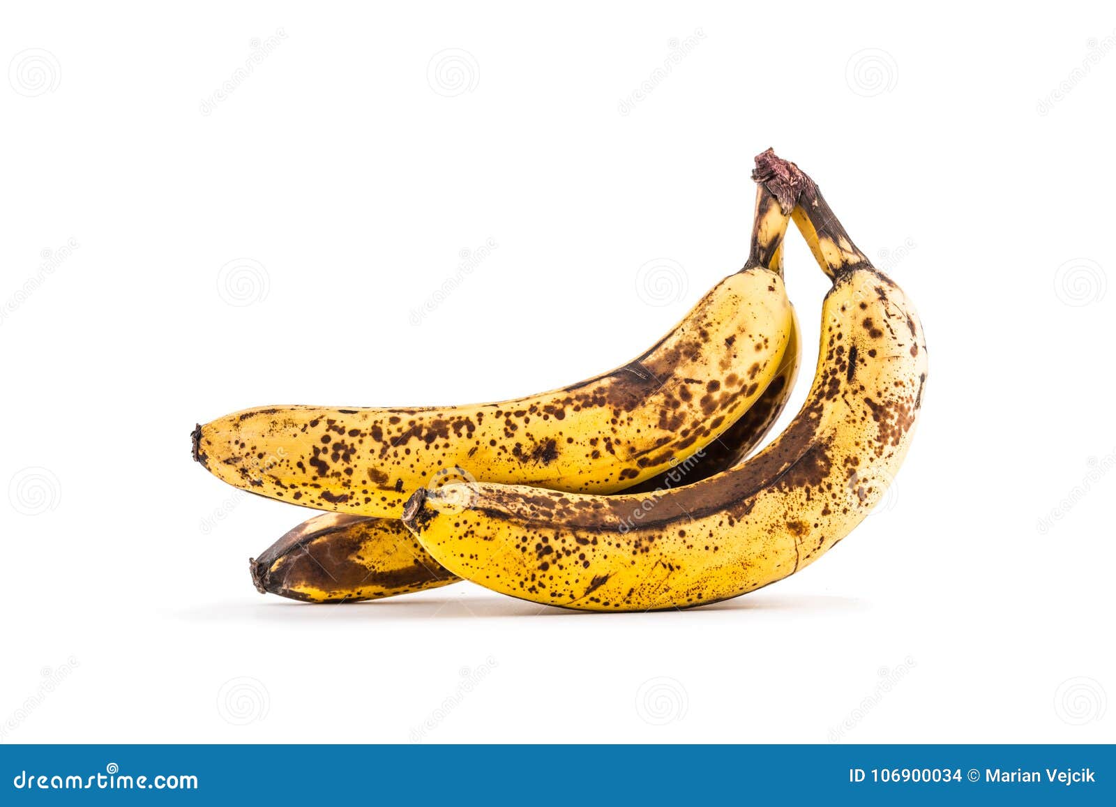 Banana. Over Ripe Bananas Isolated on White with Shadows Stock Photo ...