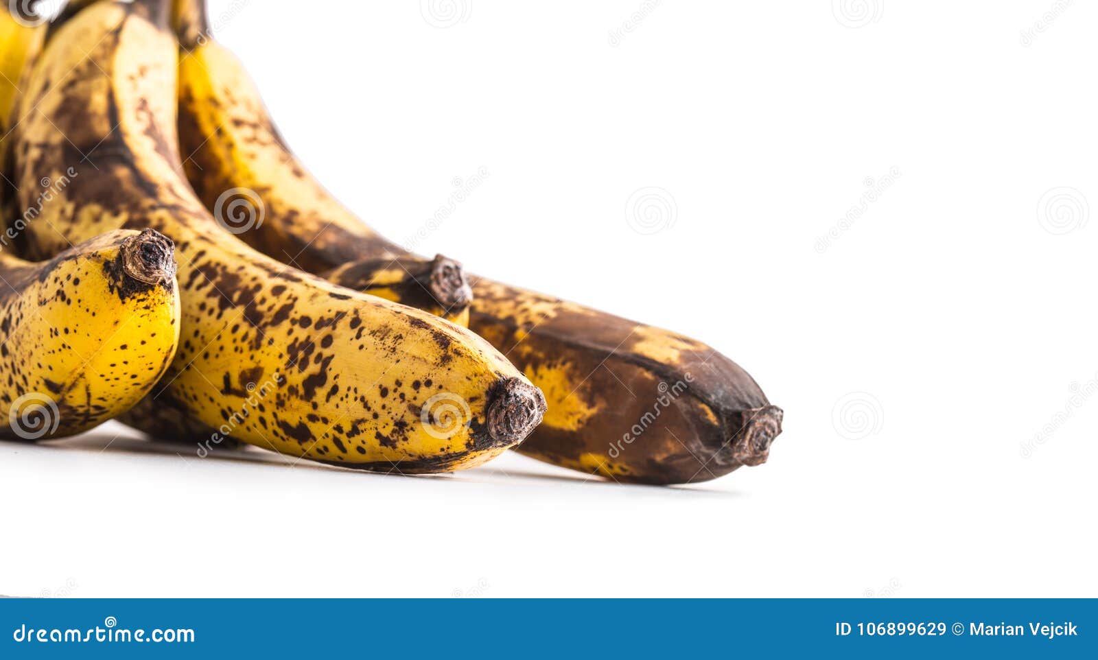 Banana. Over Ripe Bananas on White with Shadows Stock Image - Image of ...