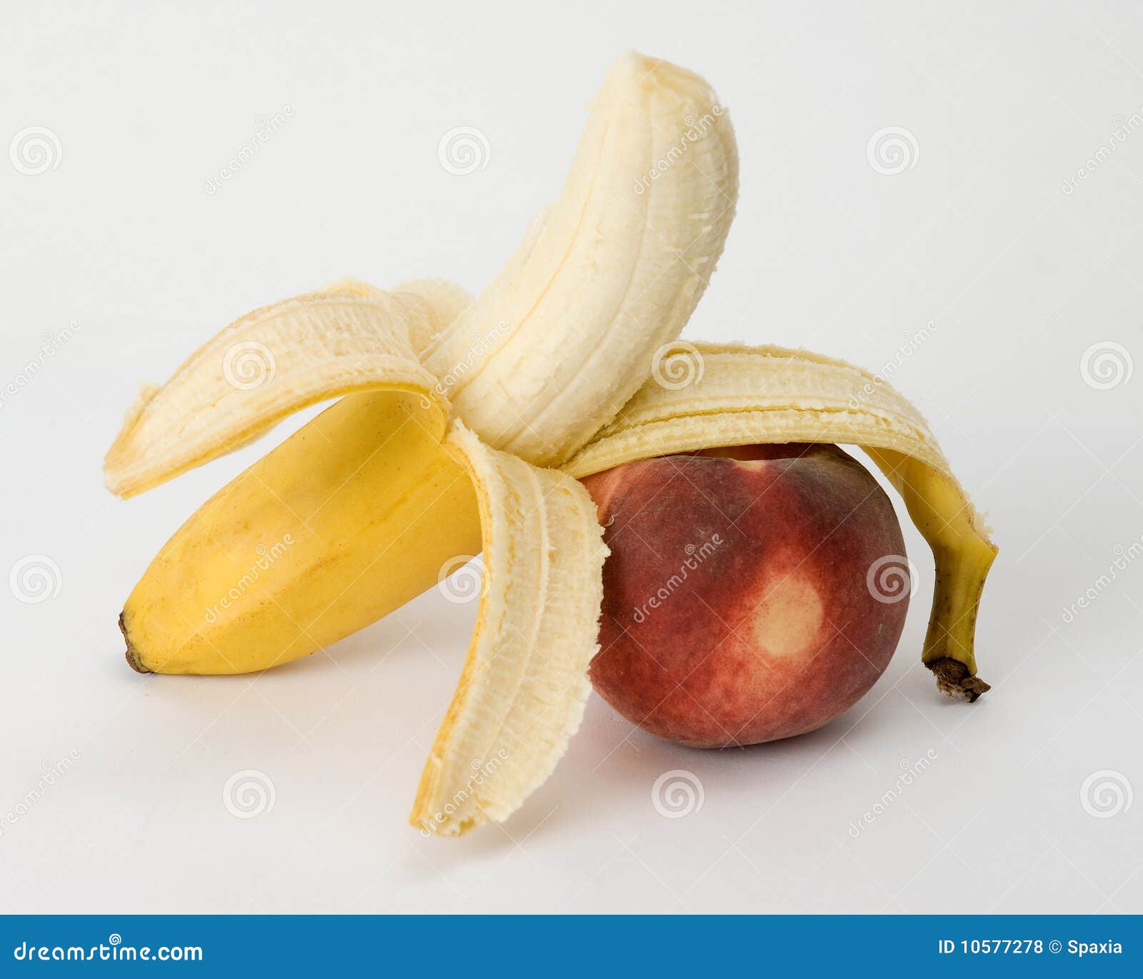 Banana and peach stock photo. Image of gourmet, close - 10577278