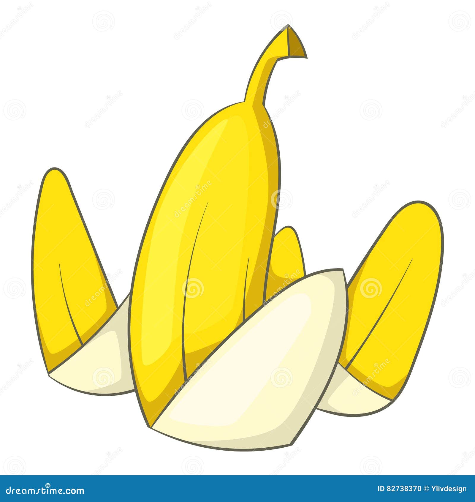 Banana Peel Icon, Cartoon Style Stock Vector - Illustration of ...